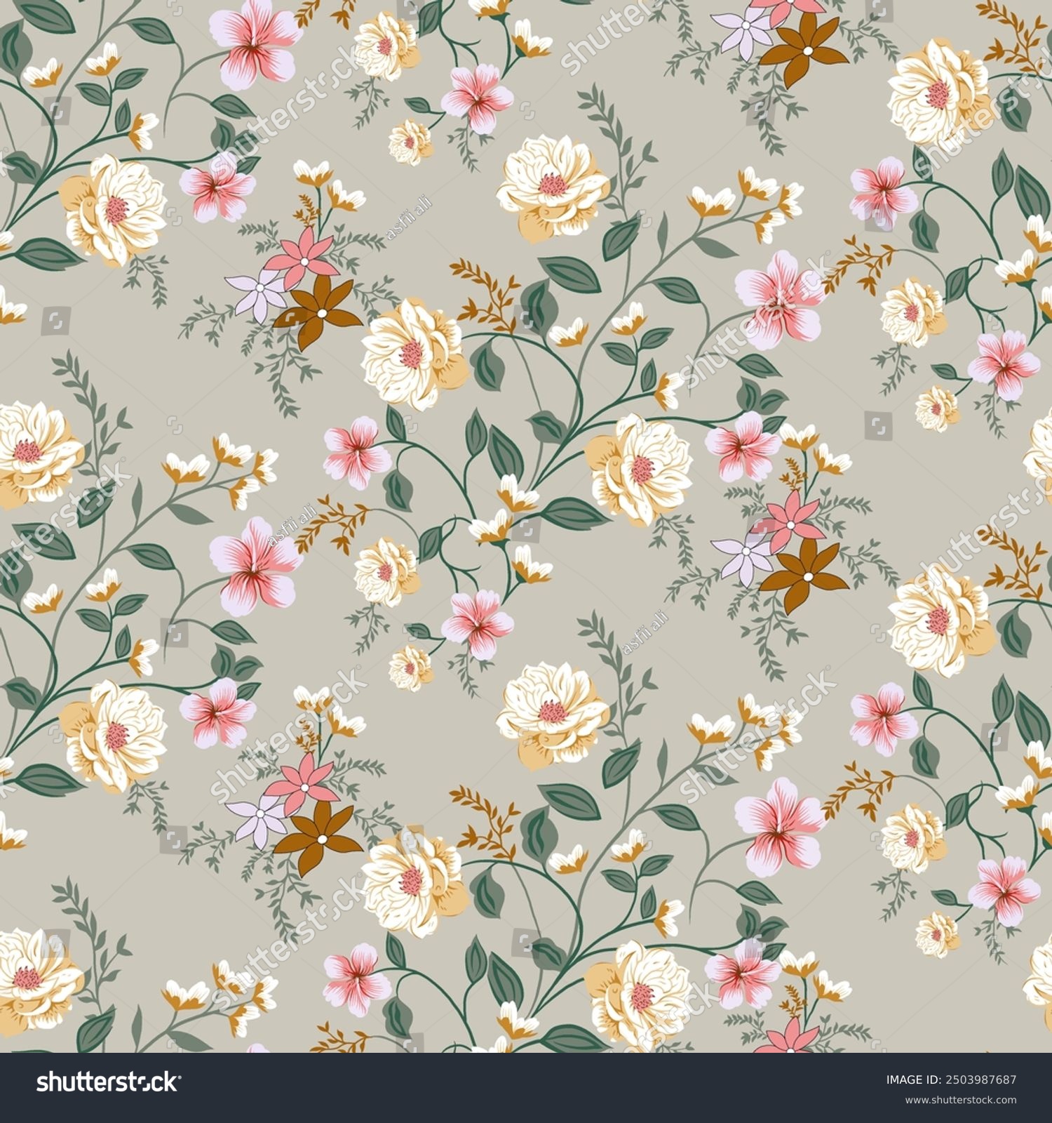 Digital design For kids All over vector floral pattern abstract Floral ...