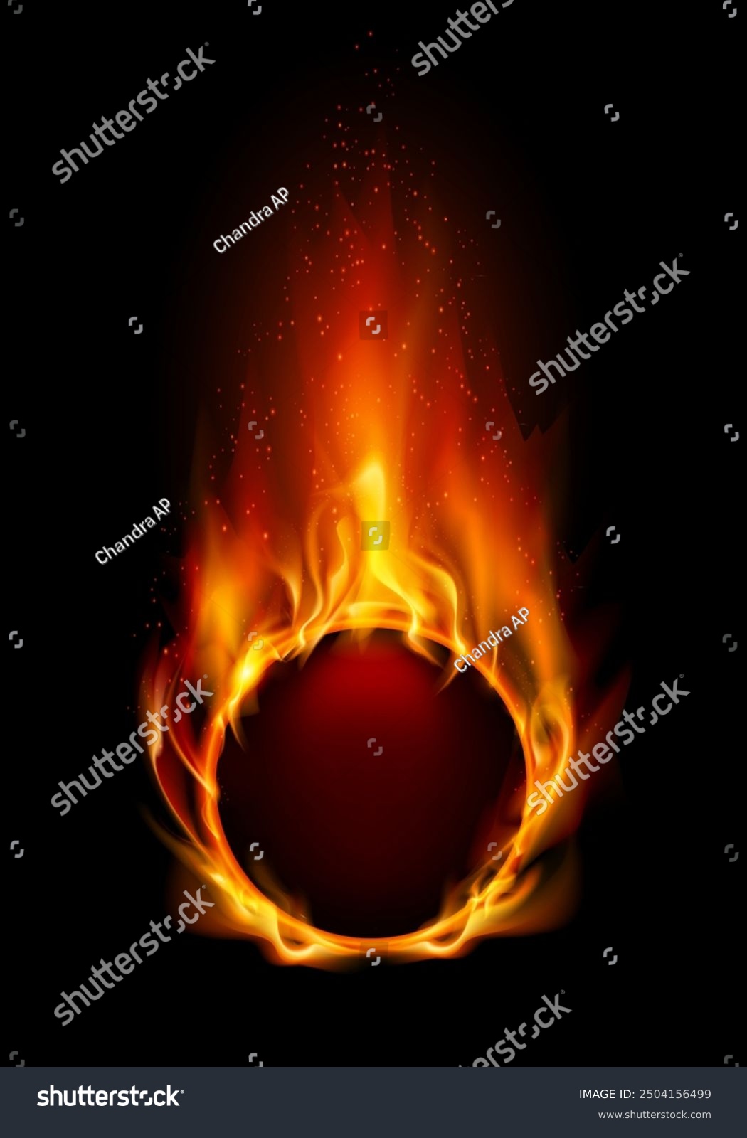 Energy Ring on fire. Circus circle fire Burned hoops or holes in fire_站 ...