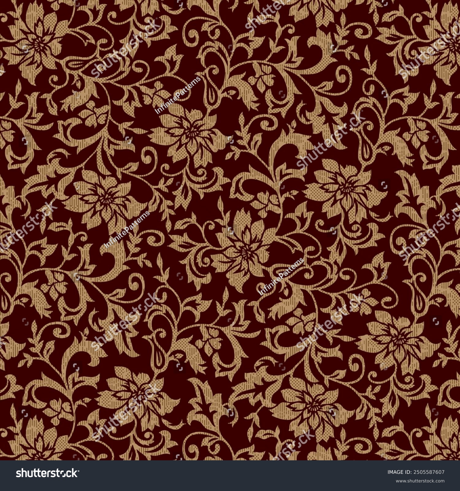 Allover Design Seamless Floral Pattern Print Art Vector Flowers ...