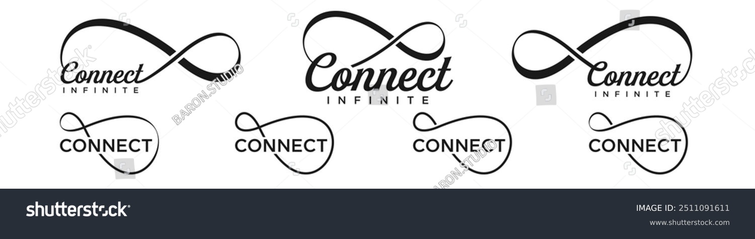 connect Infinity logo design wordmark connect with Infinity icon ...