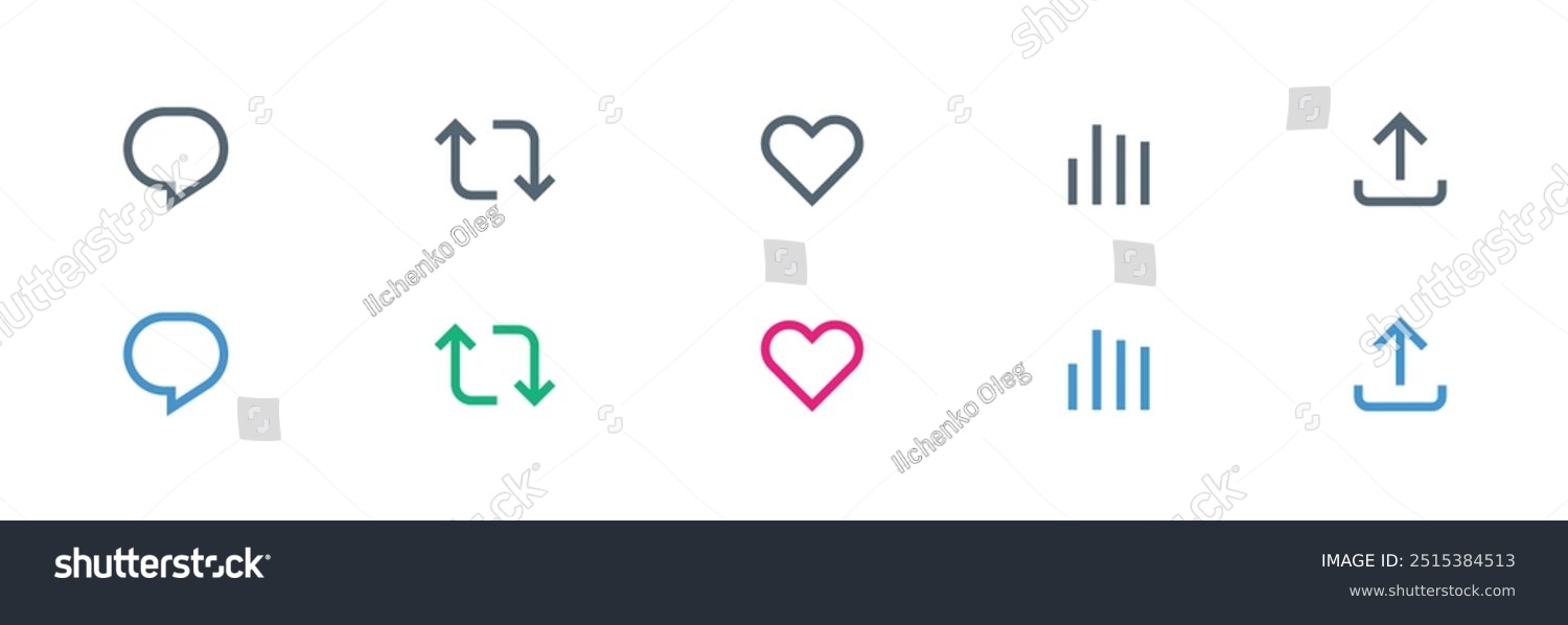 like icon reply retweet view share icon signs - social media ...