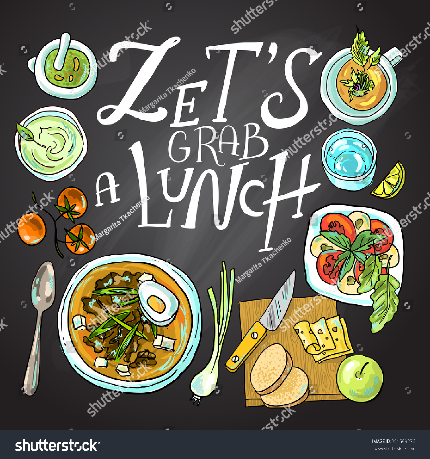 beautiful hand drawn illustration let's grab a lunch_站酷海洛_正版图片_视频_字体_音乐 ...