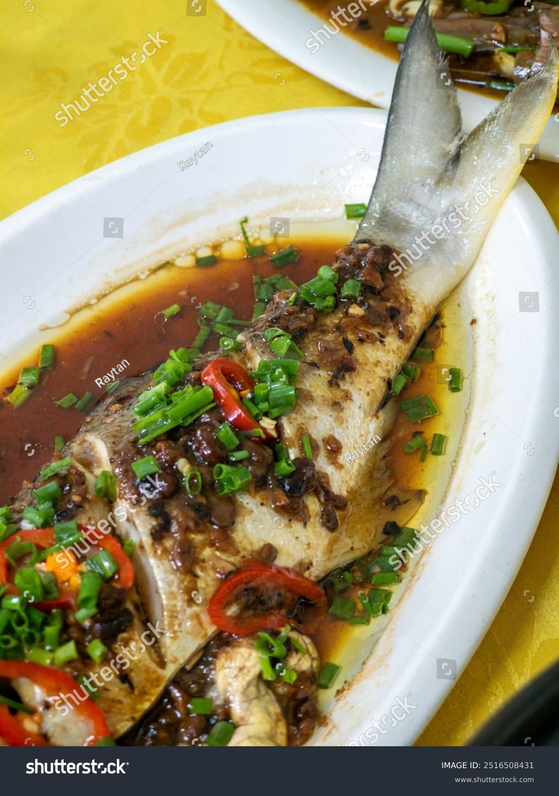 Traditional Cantonese dish: Steamed Ma Yu fish_站酷海洛_正版图片_视频_字体_音乐素材交易平台 ...