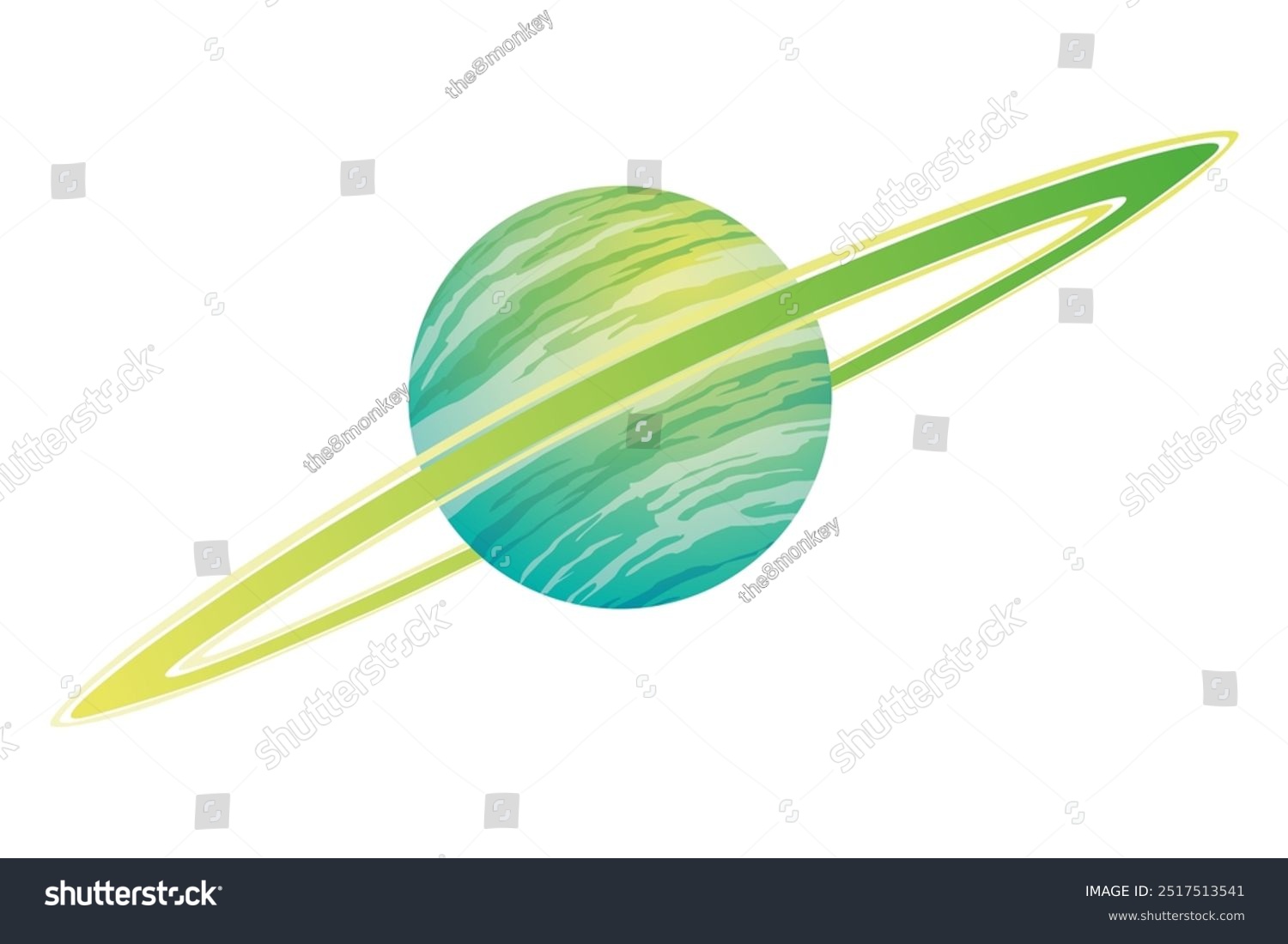 Saturn alien planet. Space game icon. Vector cartoon fantastic ...
