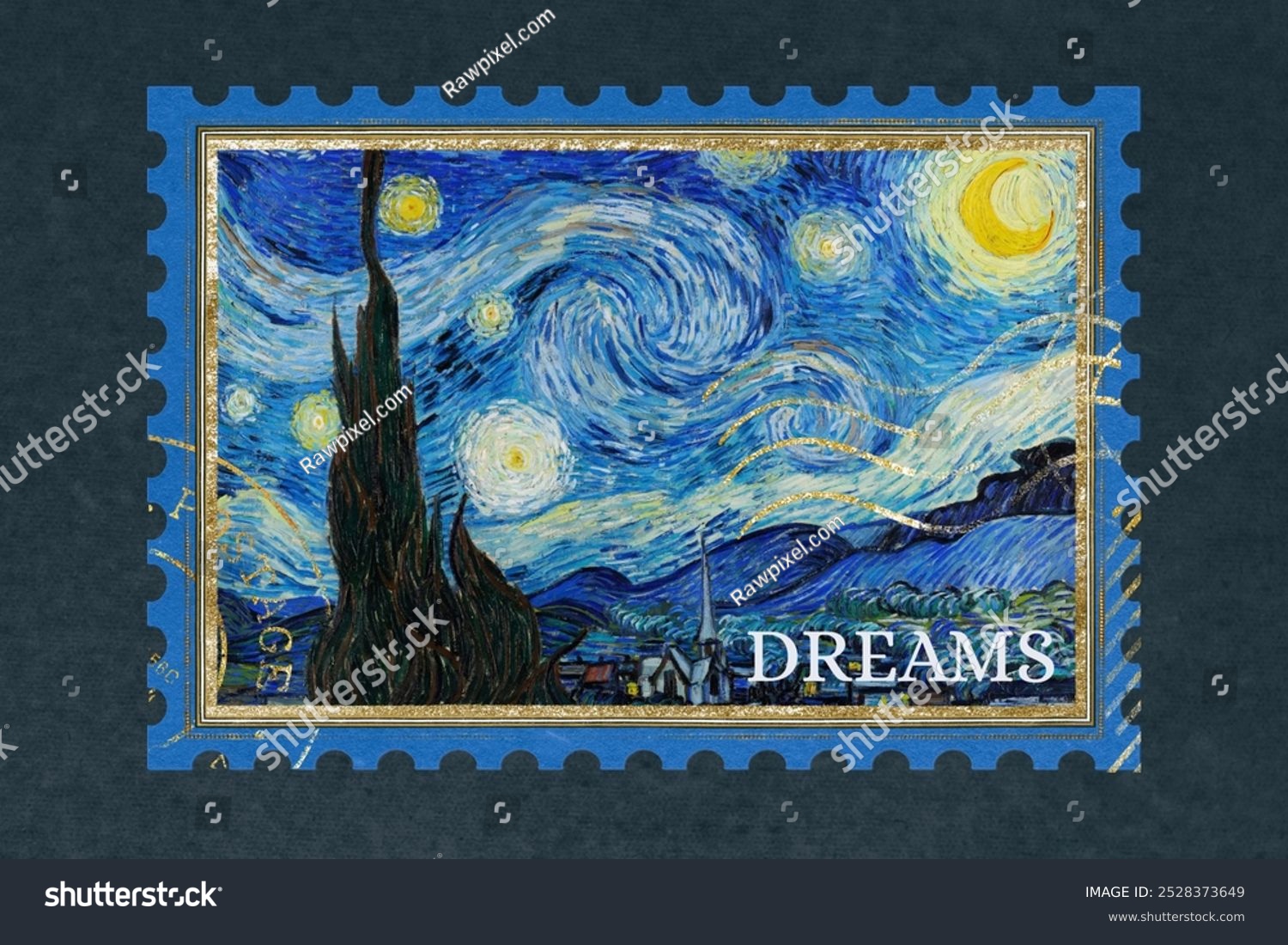 Vincent Van Gogh's The Starry Night postage stamp Van Gogh's famous ...