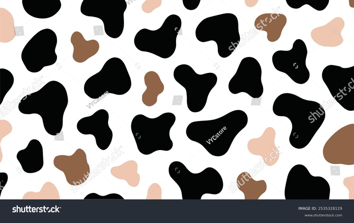 Abstract cow print pattern vector. Cow skin texture with abstract black ...