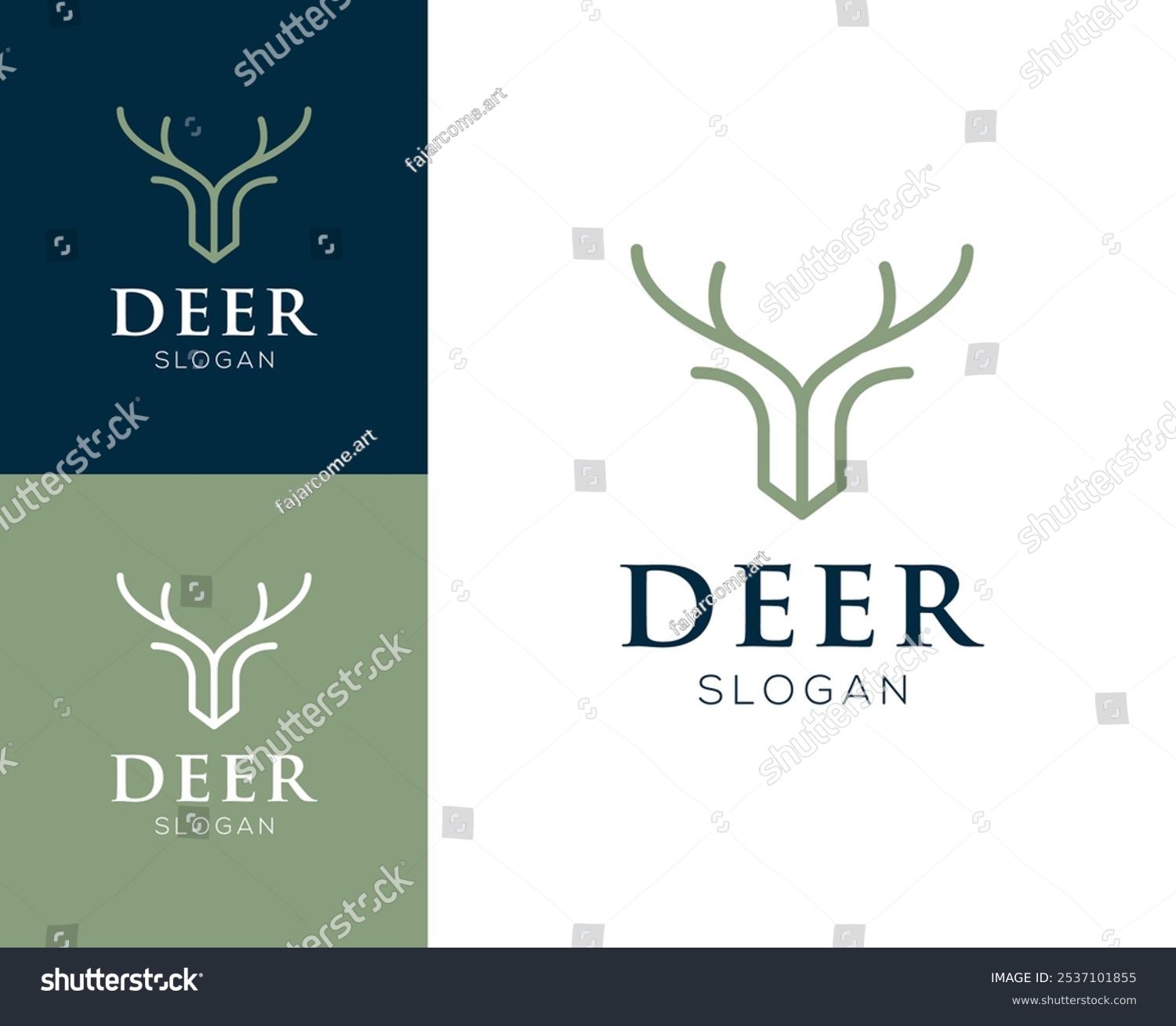 Abstract Deer logo. Deer head with abstract line style logo design ...
