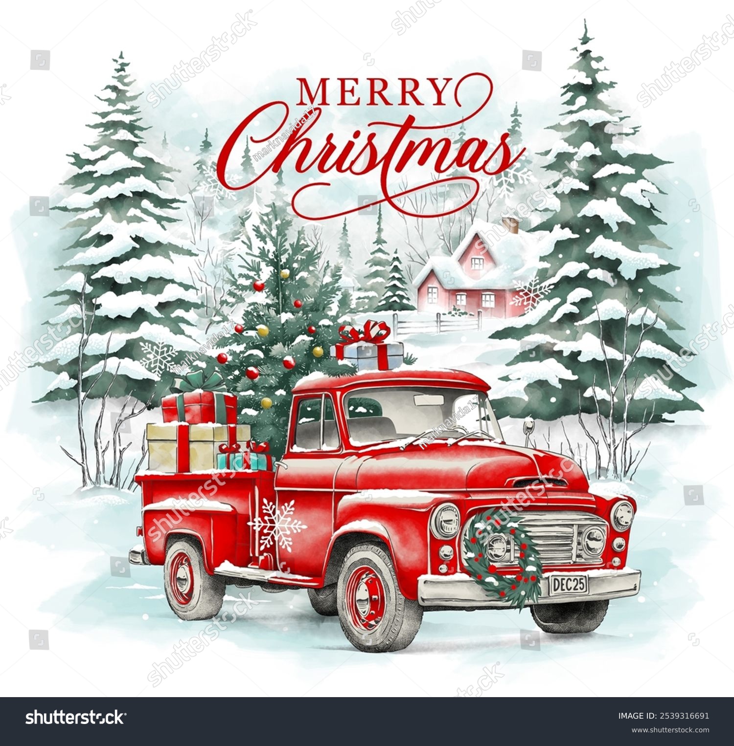 Red Christmas Truck Clip Art _站酷海洛_正版图片_视频_字体_音乐素材交易平台_站酷旗下品牌