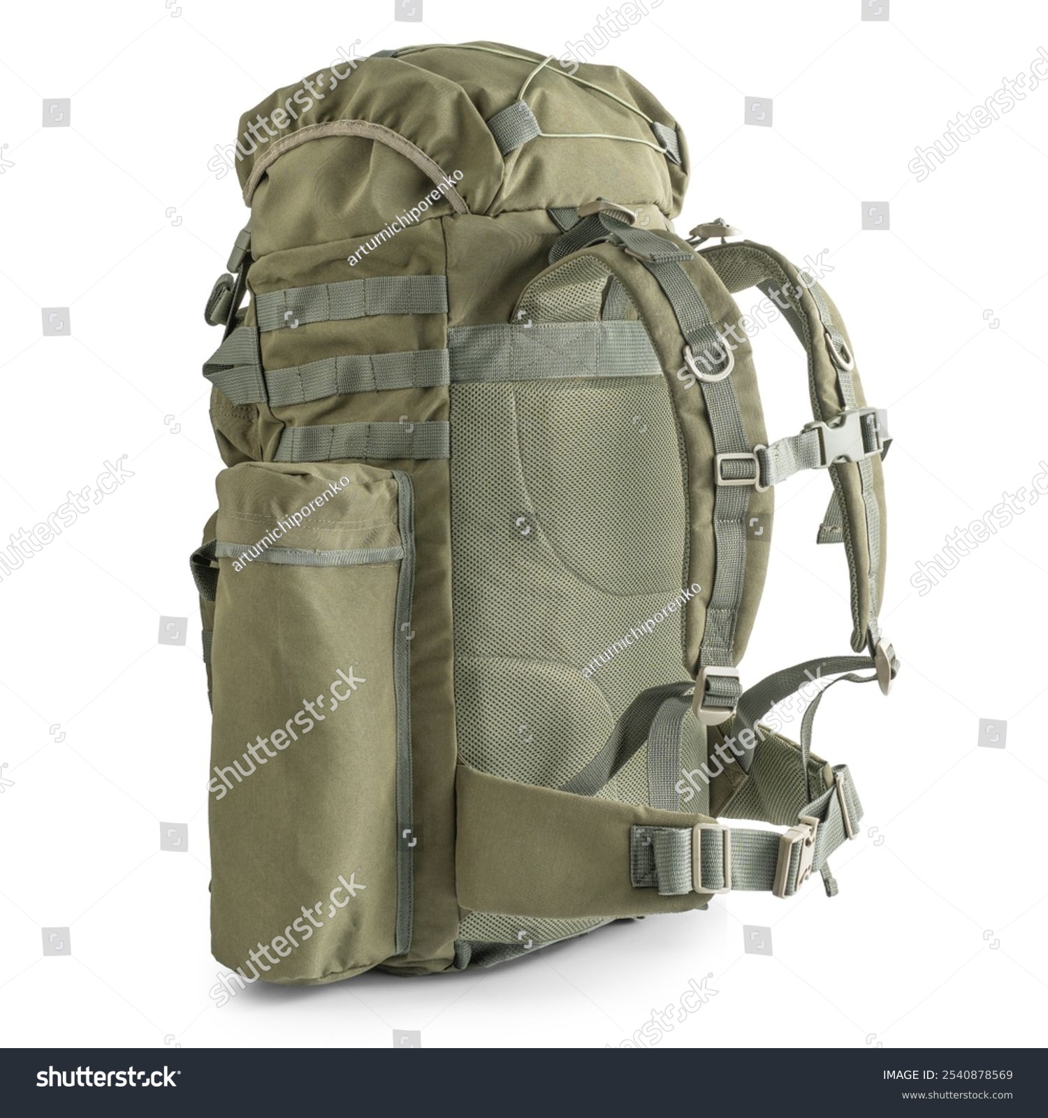 Army backpack in khaki color. Tactical military pack._站酷海洛_正版图片_视频_字体 ...