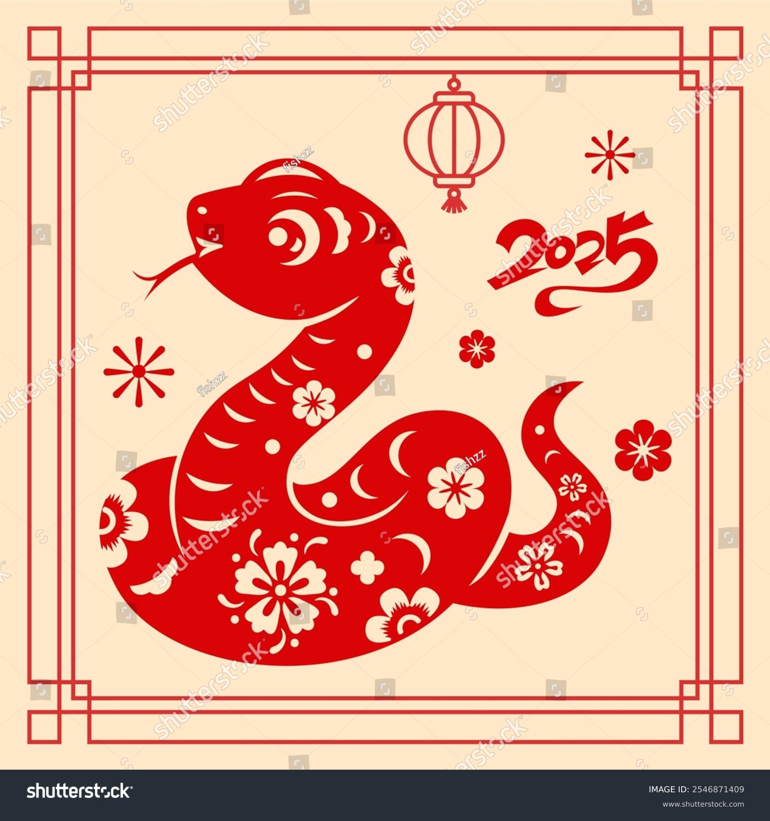 Chinese Year of the Snake paper cutting_站酷海洛_正版图片_视频_字体_音乐素材交易平台_站酷旗下品牌