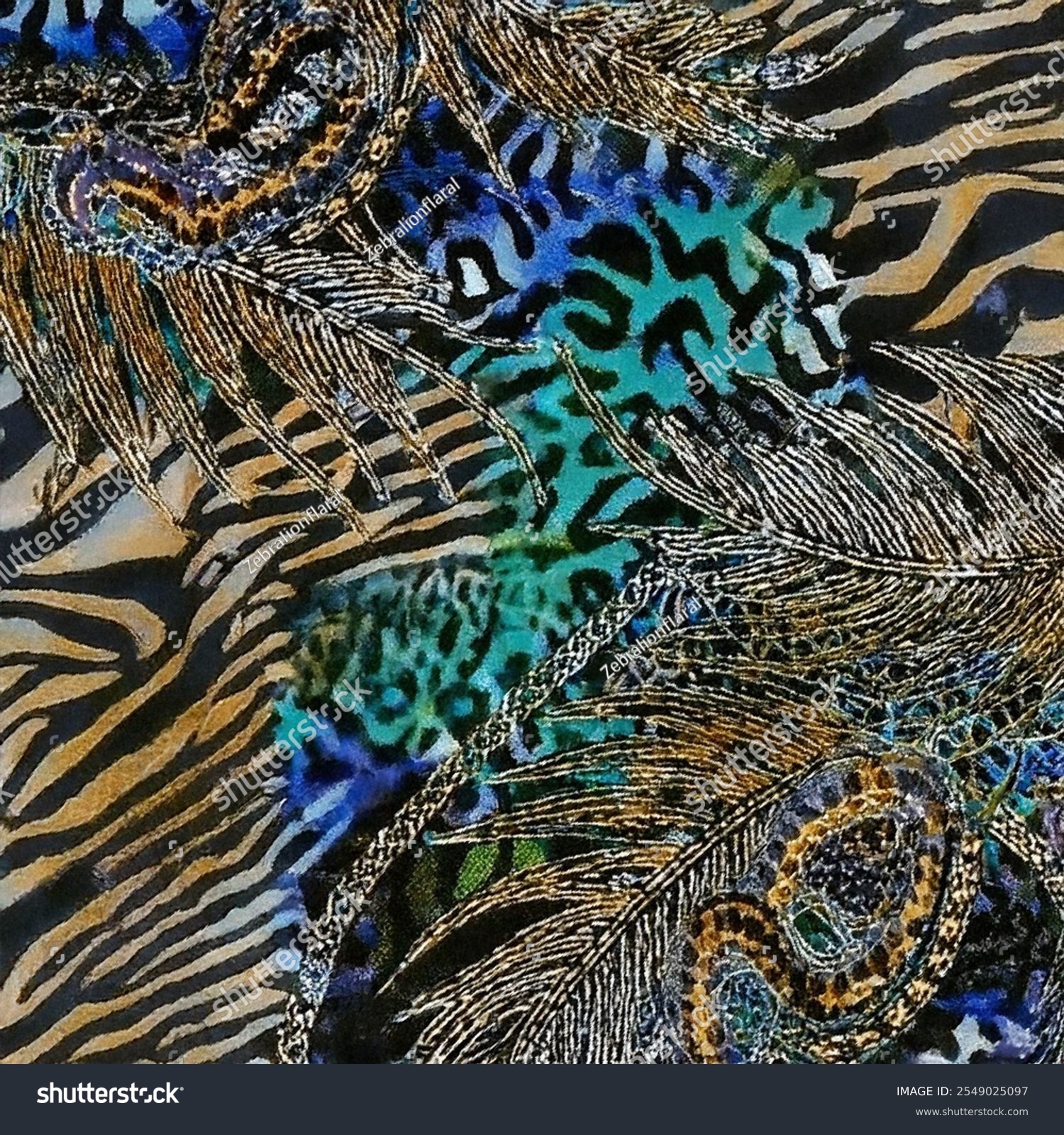 Gradient combination of original animal textures print-ready pattern_站酷 ...