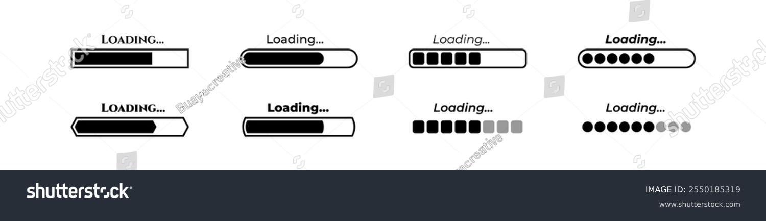 Set loading bar icon. Different loading bar collection for web and app design_站酷海洛_正版图片_视频_字体_音乐 ...