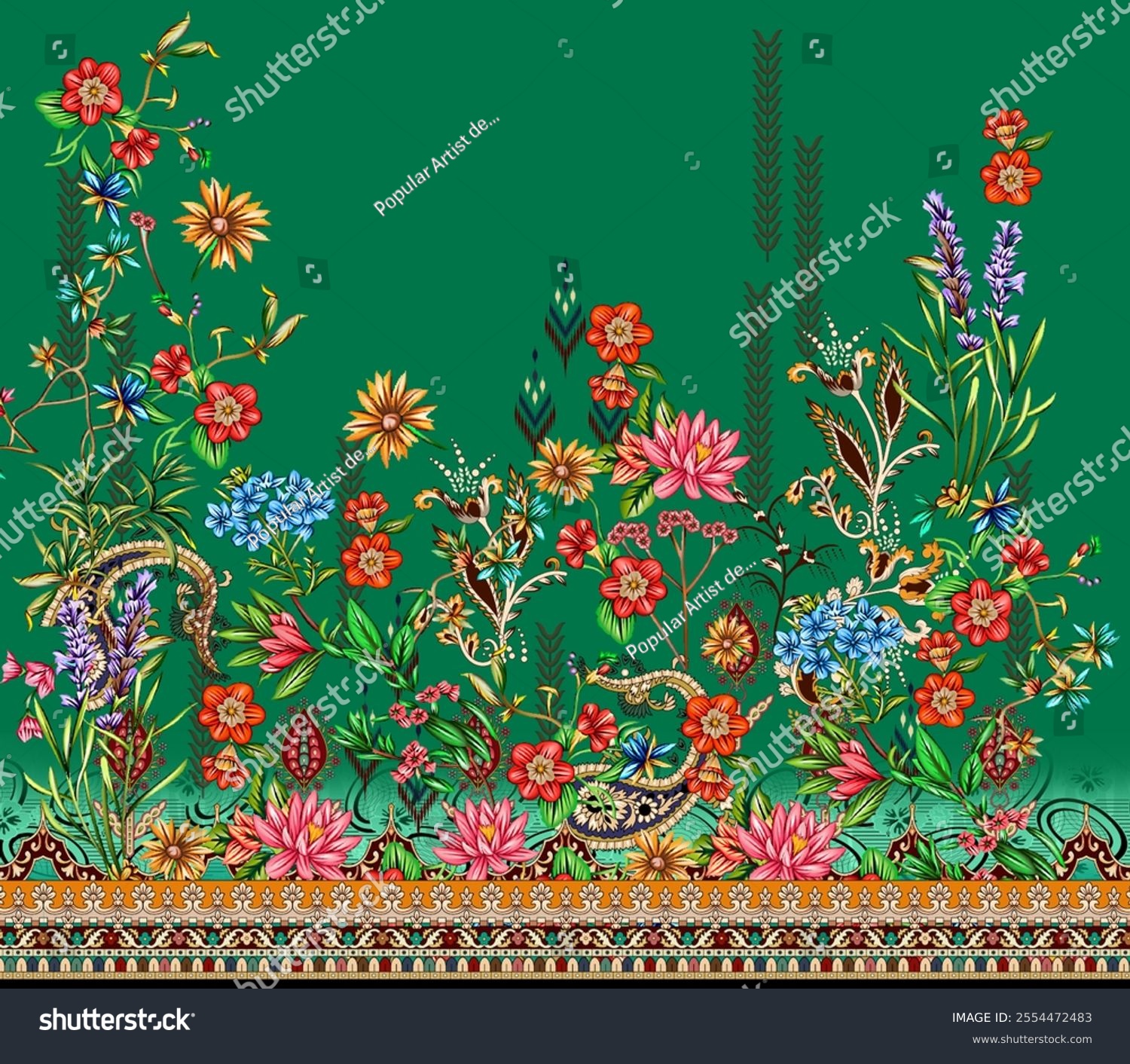 Seamless Beautiful Flower Digital Border_站酷海洛_正版图片_视频_字体_音乐素材交易平台_站酷旗下品牌