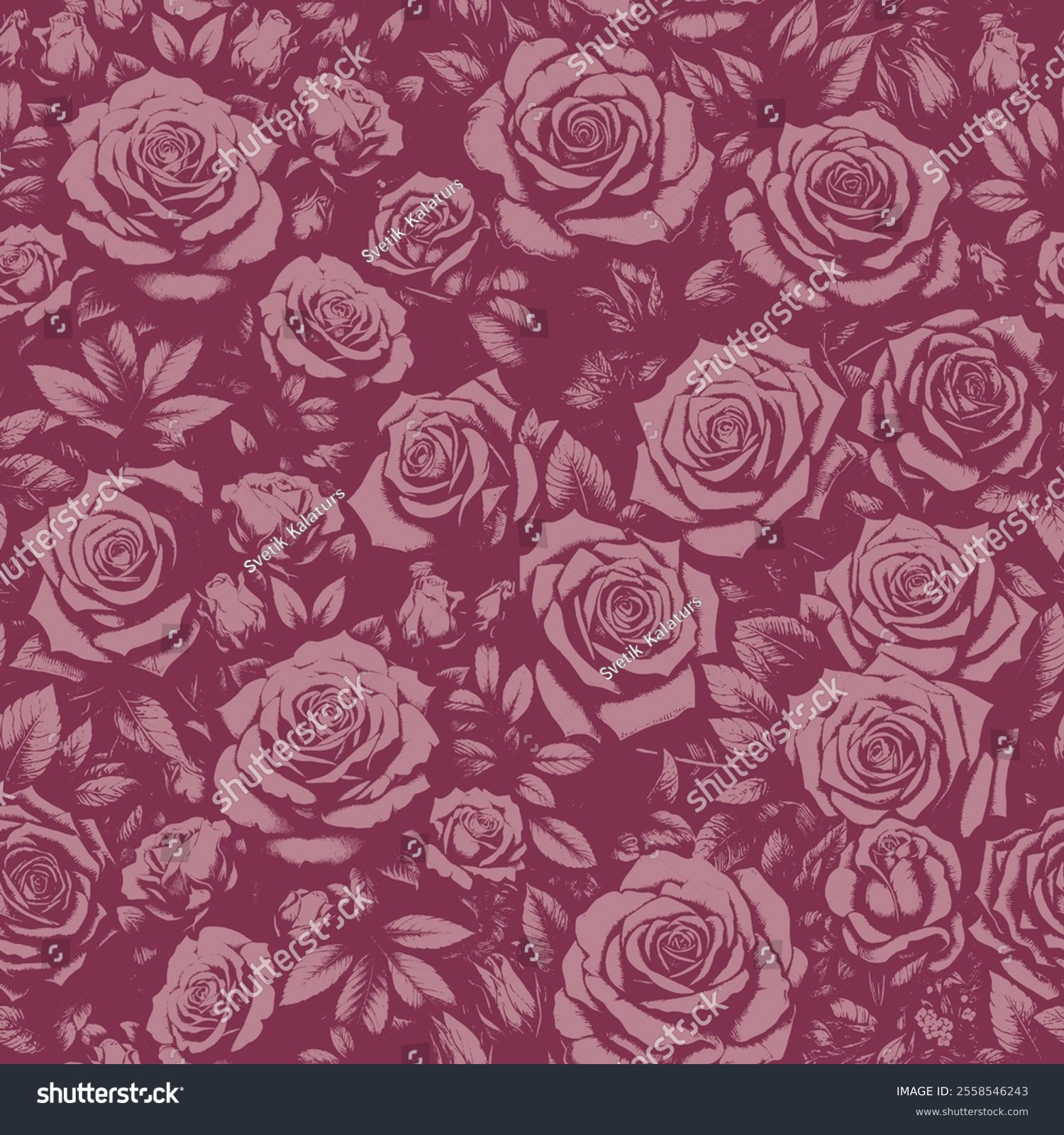 Roses pattern aop all over print with flowers floral rose pink bordo ...