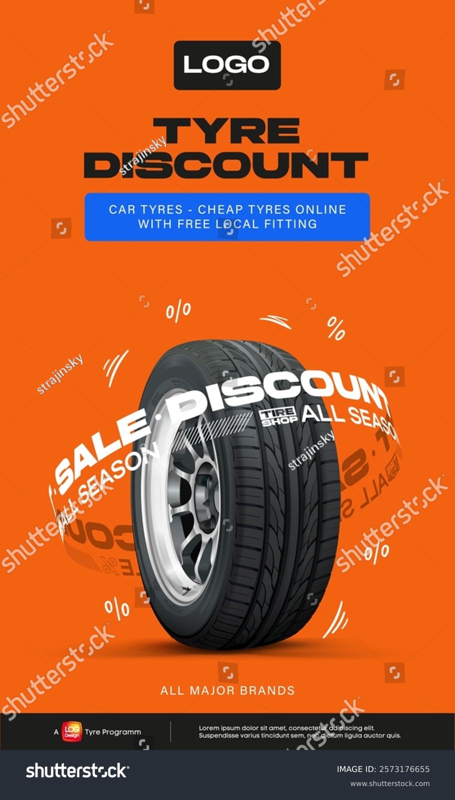 Tyre Discount Poster. Tire Sale out Banner Template. Tyre Shop Spare ...