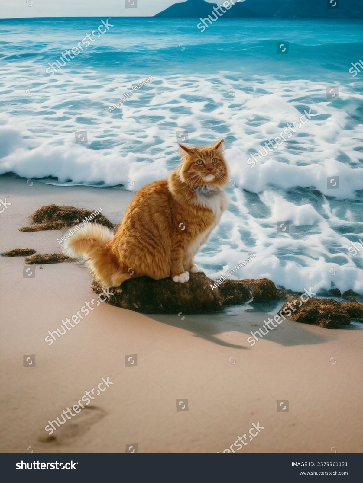 A collection of pictures of a large Maine Coon cat with thick fur and a ...