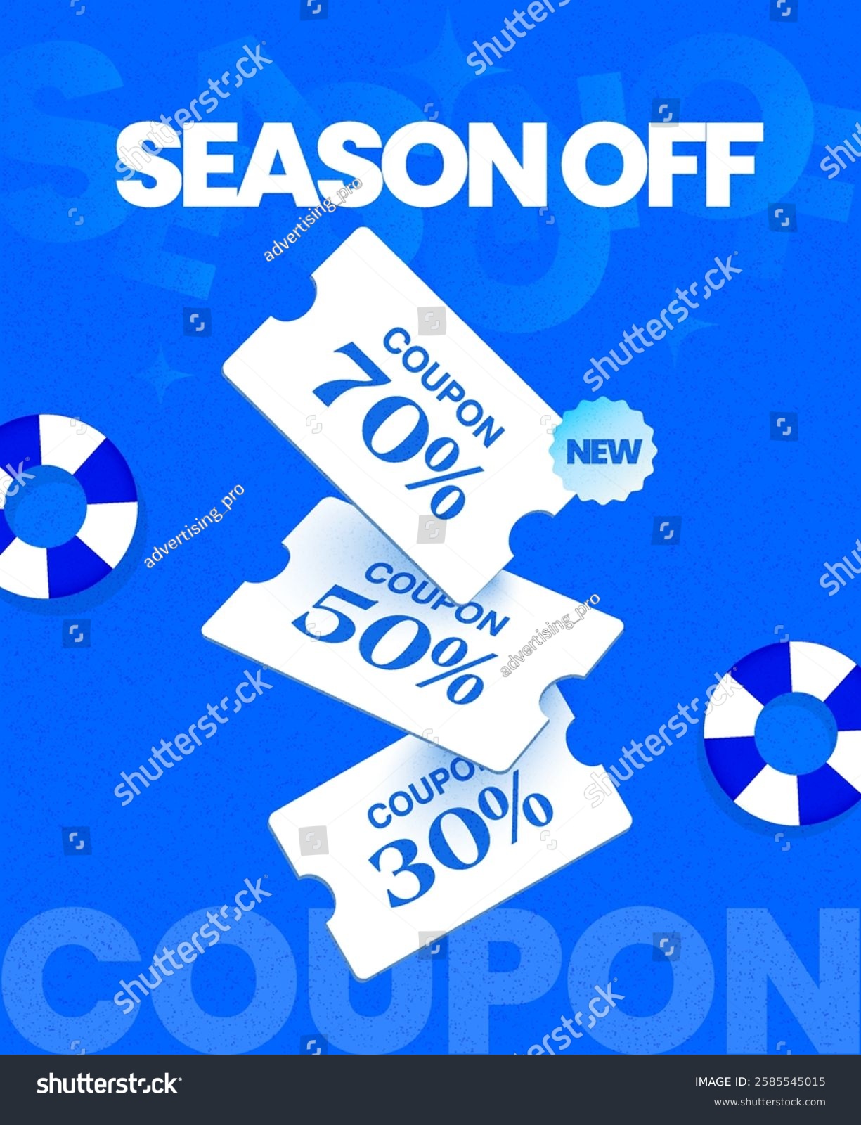Falling summer season coupons in white color with coupon code percent ...