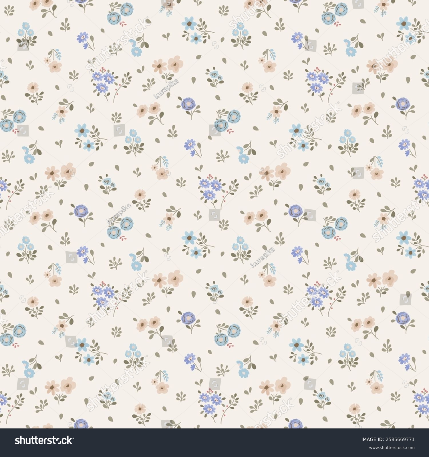 Ditsy floral seamless pattern. Small little flower pattern background ...