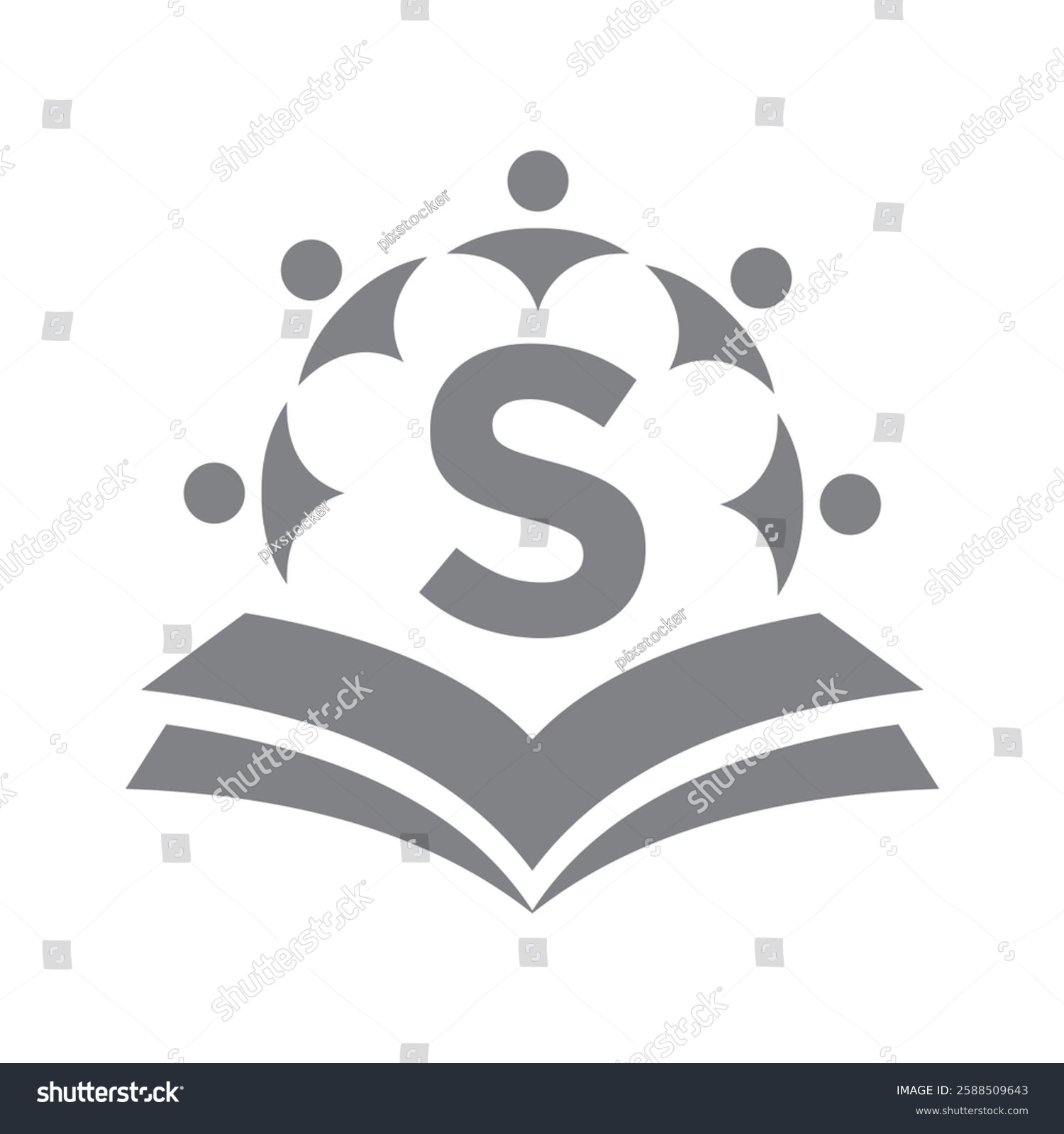 Initial Unity Logo On Letter S Concept With Book And Community Symbol ...