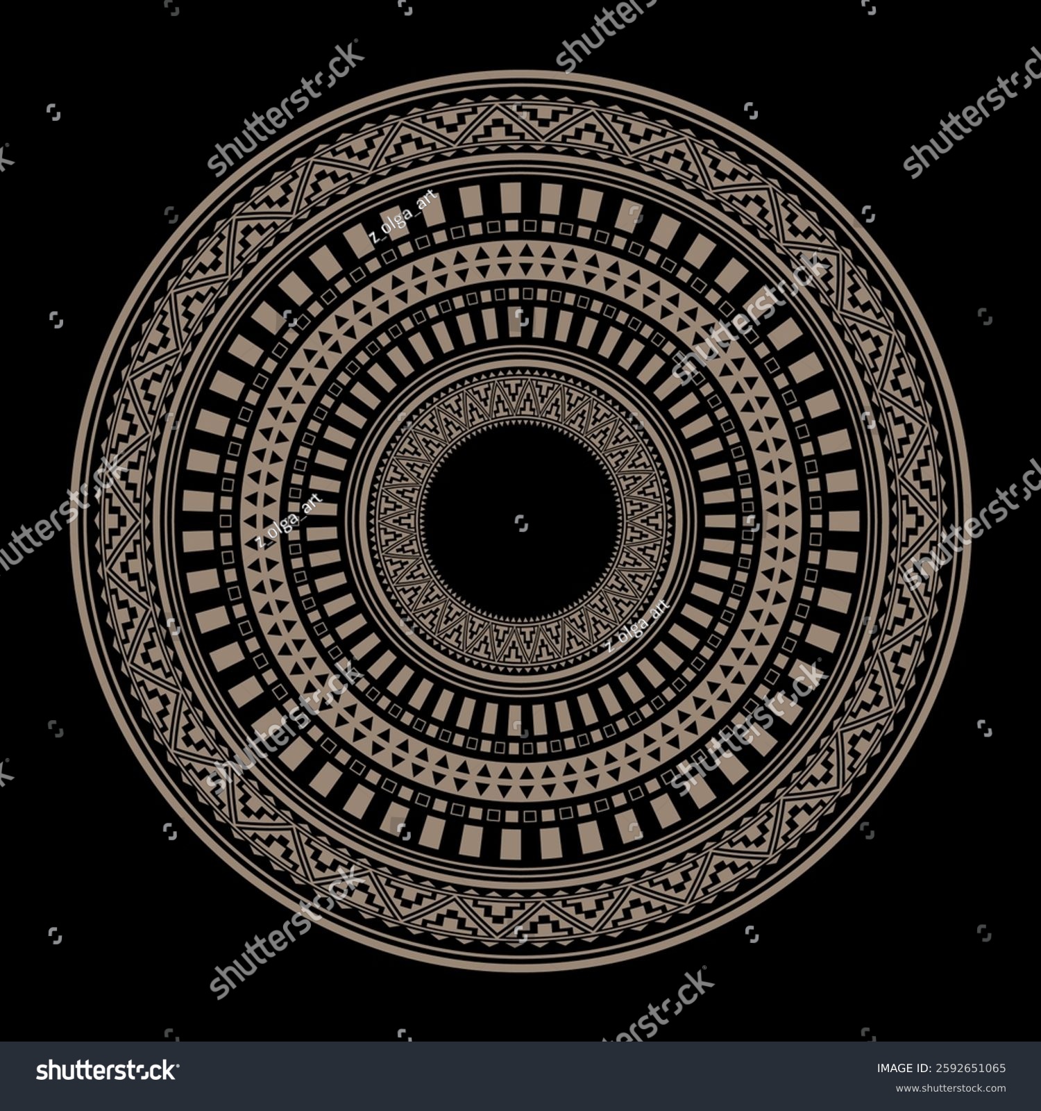 Vector gold round frame seamless Indian patterns. National seamless ...