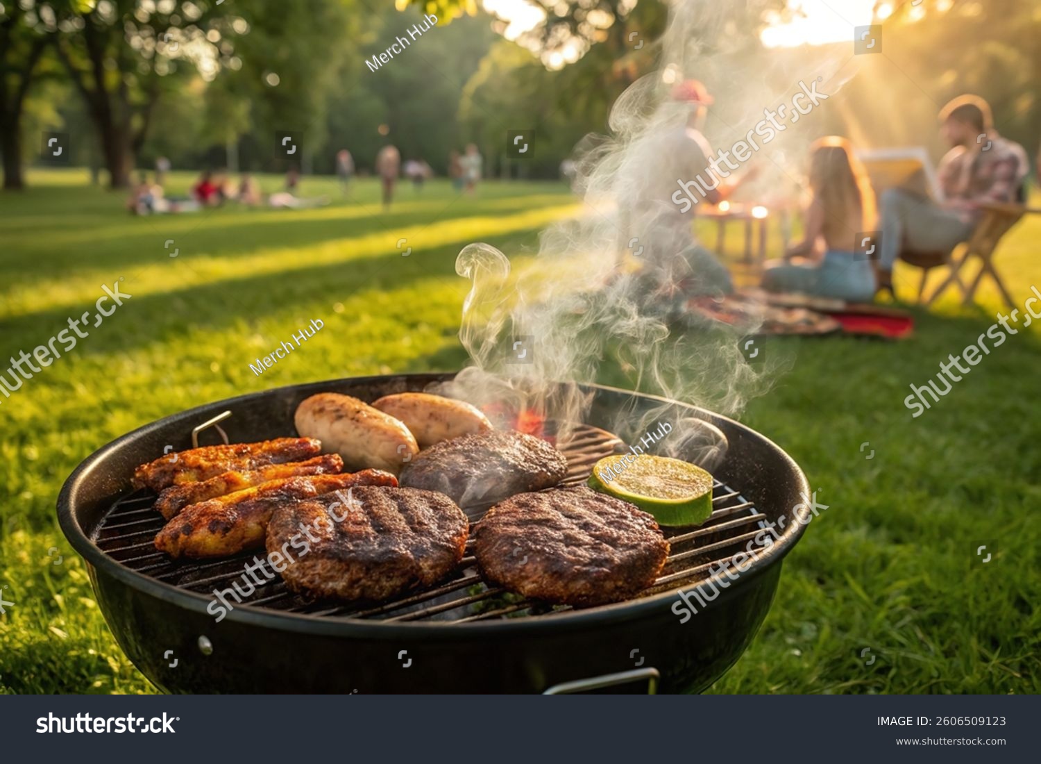 Park Barbecue with Grilled Meats and Sunny Picnic Vibes_站酷海洛_正版图片_视频_字体 ...
