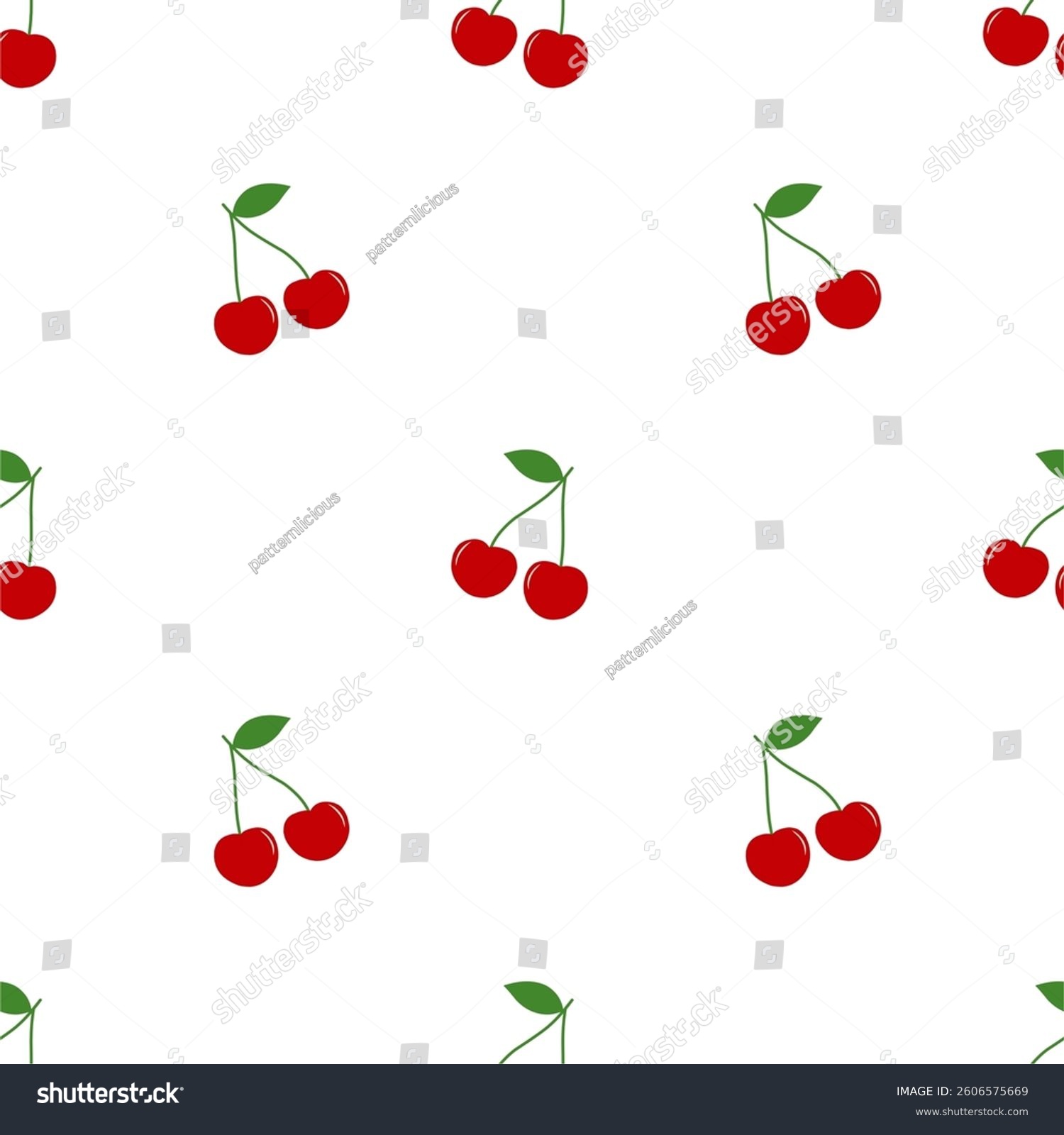 Seamless red cherry pattern design flat cherry pattern template vector._站酷海洛_正版图片_视频_字体_音乐素材交易平台 ...