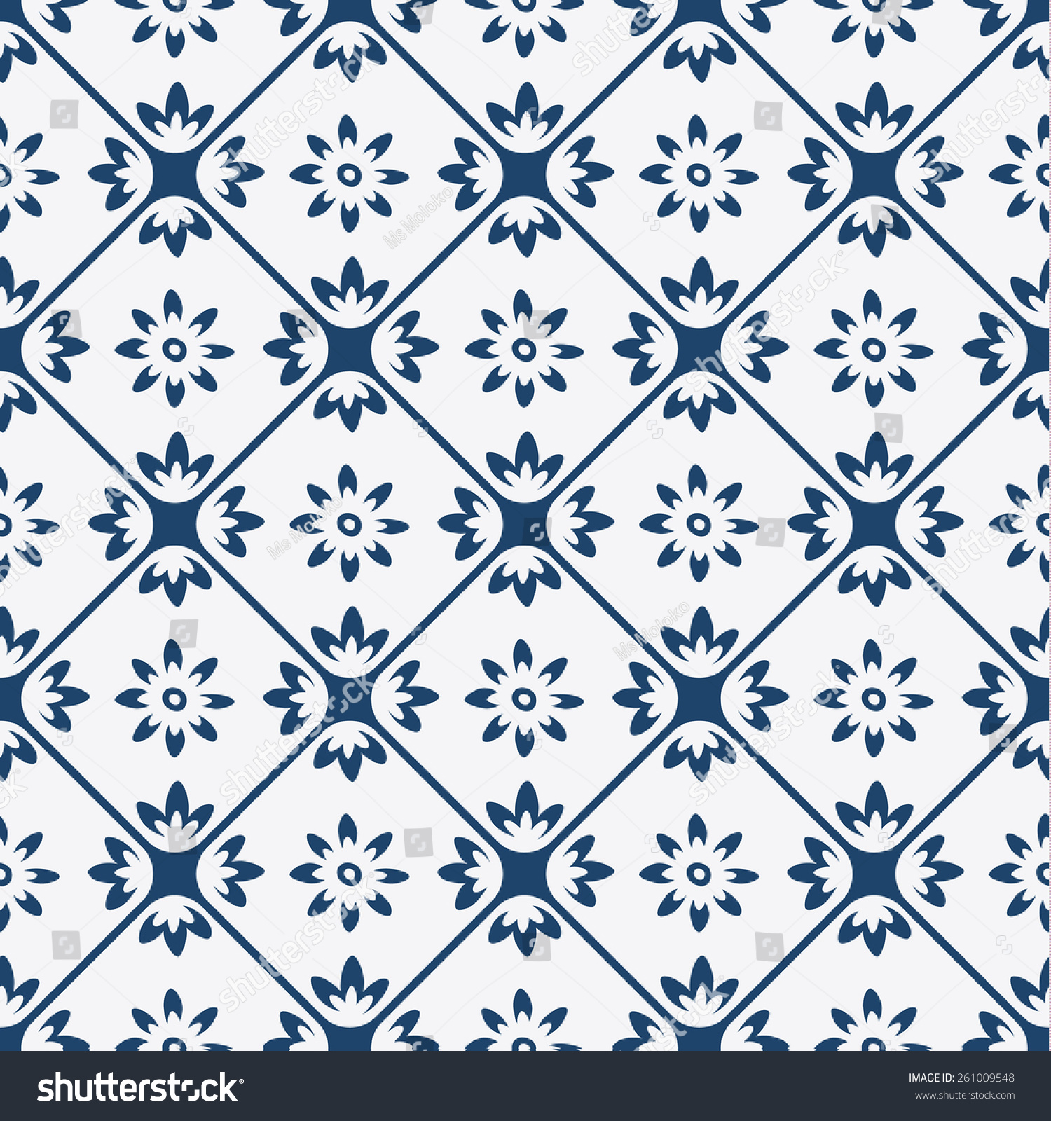 Indigo and white seamless floral delft pattern vector_站酷海洛_正版图片_视频_字体 ...