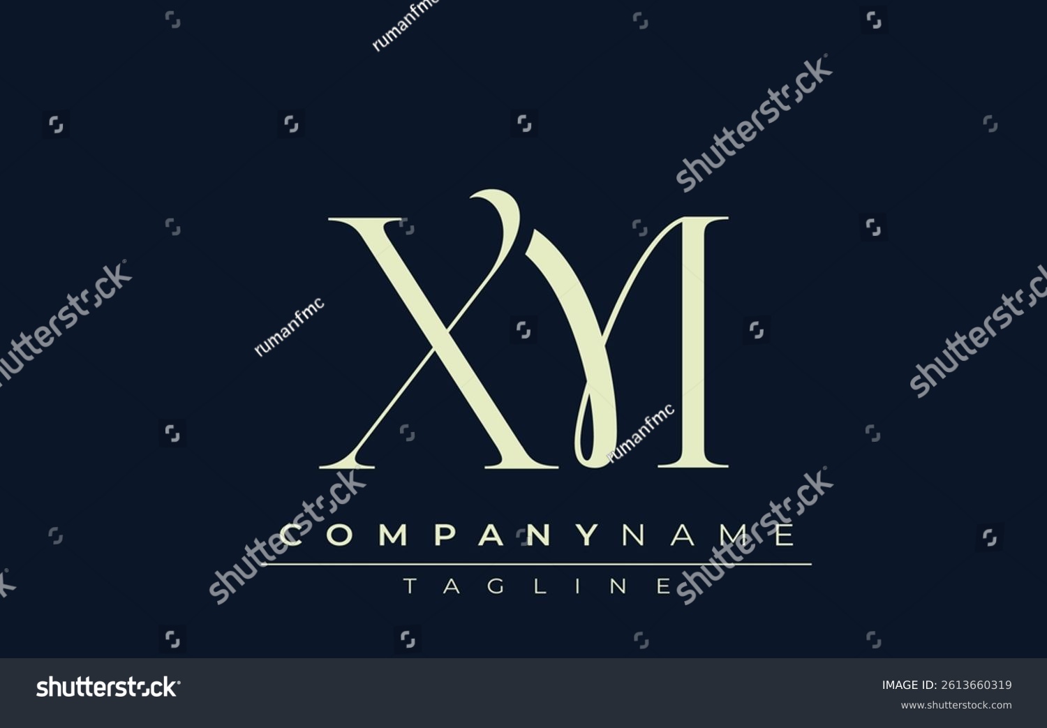 XM abstract Logo. Elegantly Designed Minimalist Monogram Logo with ...