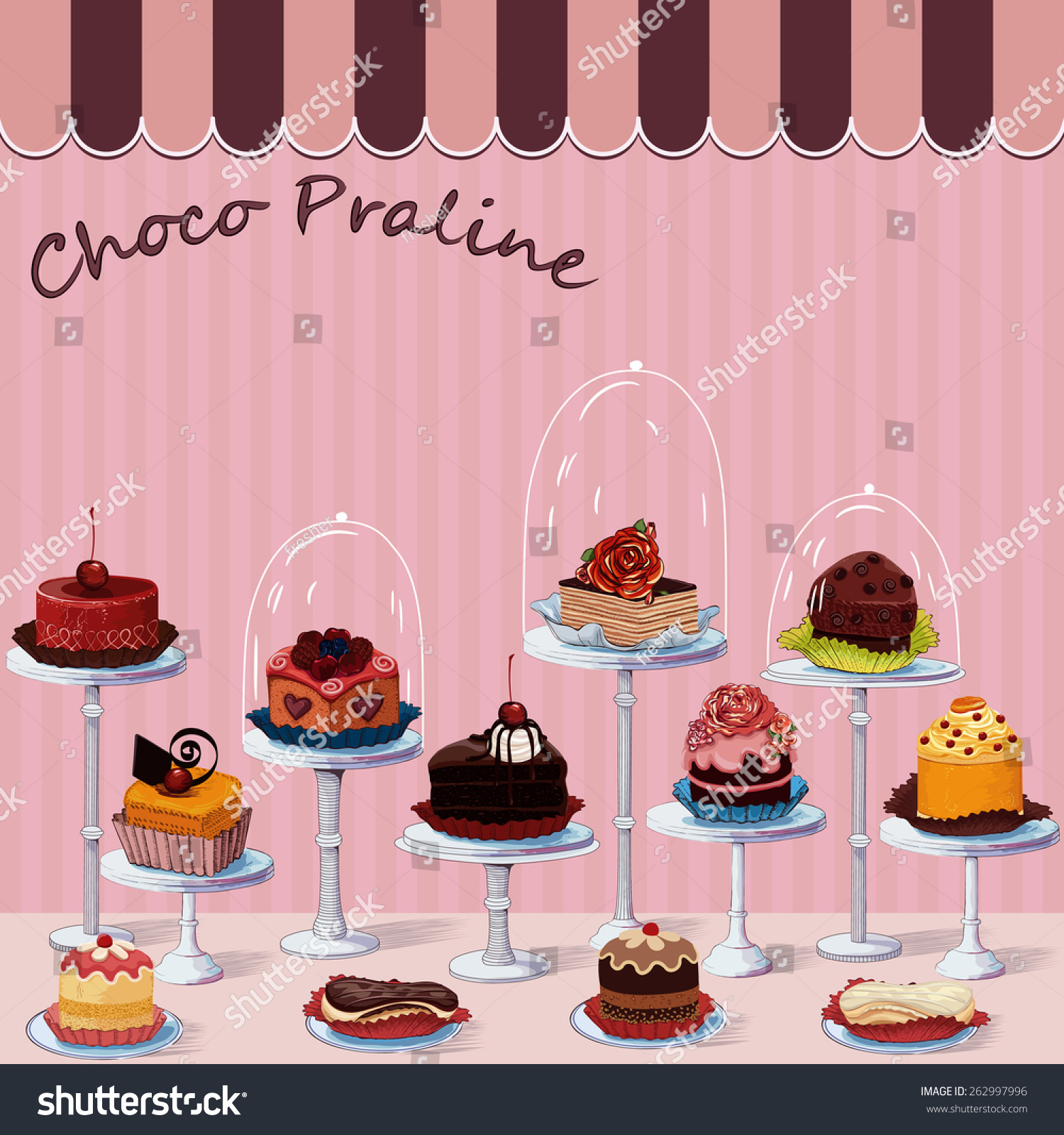 Large group of different cakes on stands_站酷海洛_正版图片_视频_字体_音乐素材交易平台_站酷旗下品牌