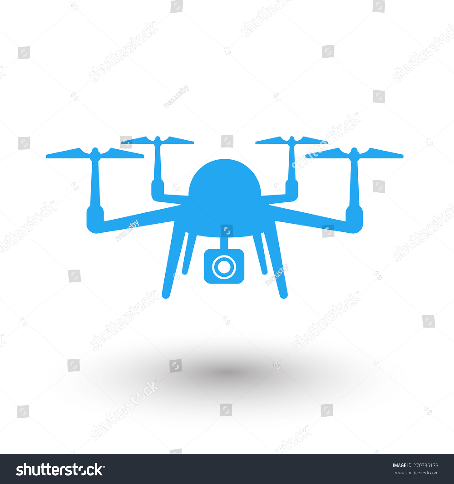 Drone Multicopter Quadrocopter with Camera flat icon vector ...