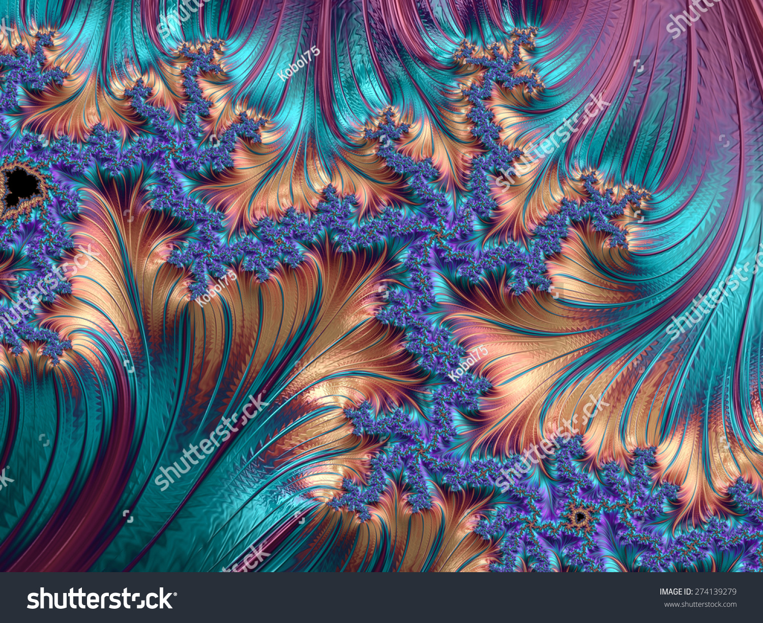 Abstract fractal patterns and shapes. Fractal texture. For Puzzle or ...