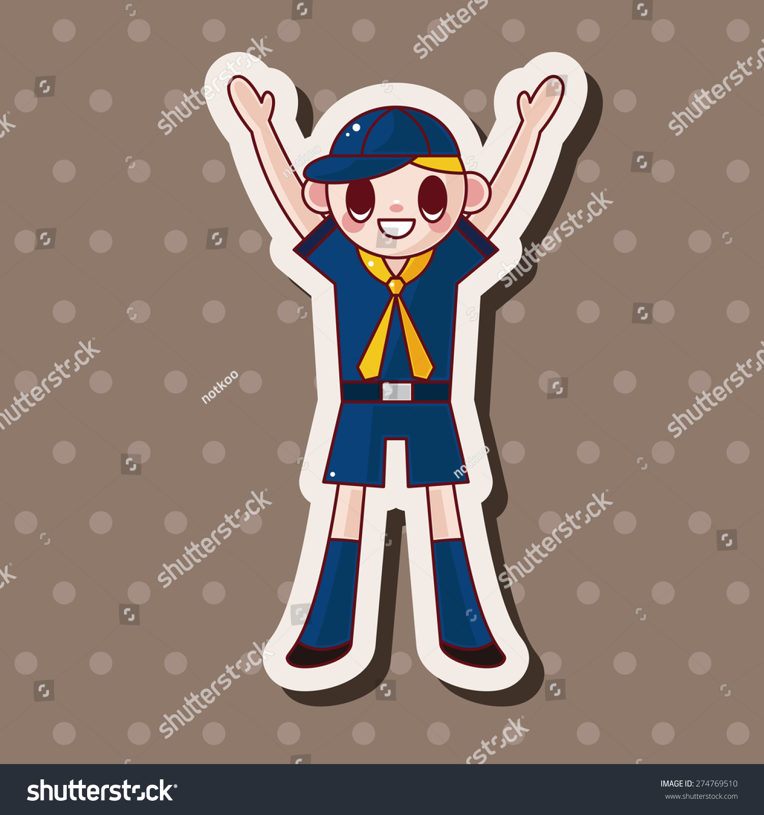 scout cartoon sticker icon_站酷海洛_正版图片_视频_字体_音乐素材交易平台_站酷旗下品牌