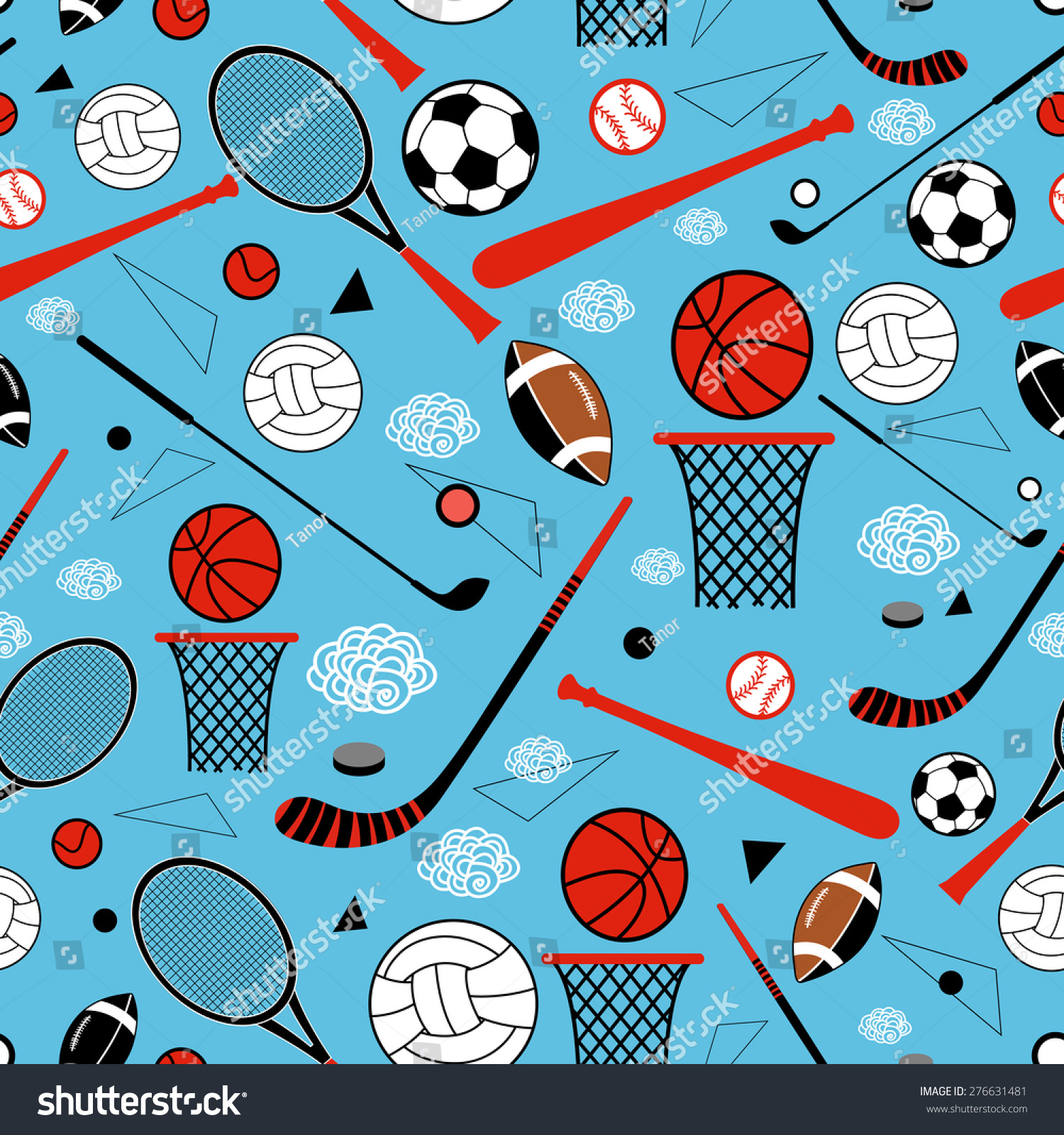 color graphic pattern sporting goods on a blue background_站酷海洛_正版图片_视频 ...