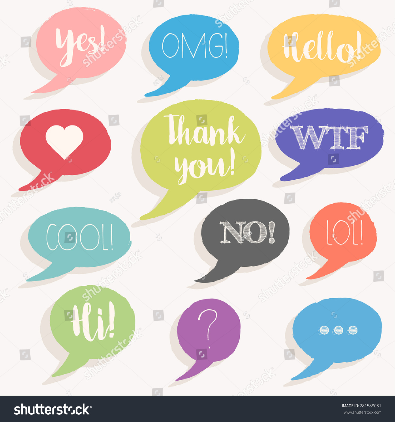 Colorful Message Bubbles Set - vector eps10_站酷海洛_正版图片_视频_字体_音乐素材交易平台_站酷旗下品牌