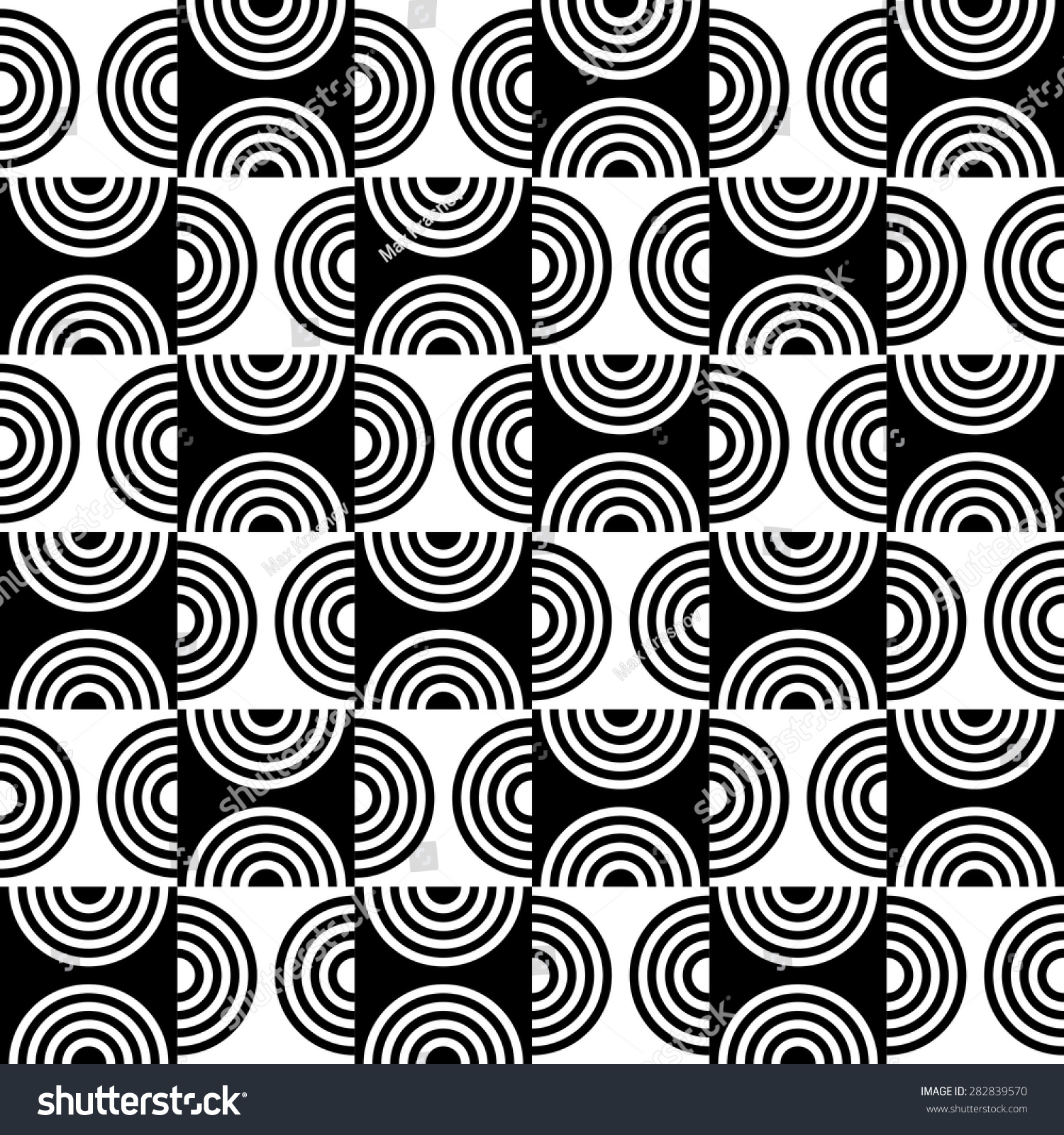 Seamless Circle and Square Pattern. Abstract Monochrome Background. Vector Regular Texture_站酷海洛 ...