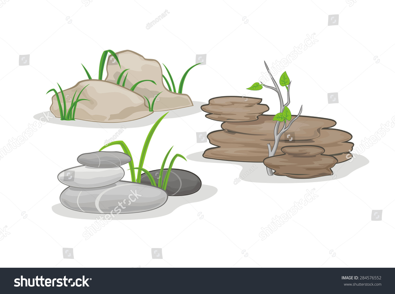 Separate vector about three groups of stones_站酷海洛_正版图片_视频_字体_音乐素材交易平台_站 ...