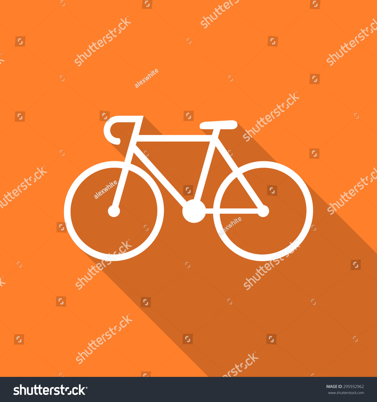 bicycle flat design modern icon with long shadow for web and mobile app ...