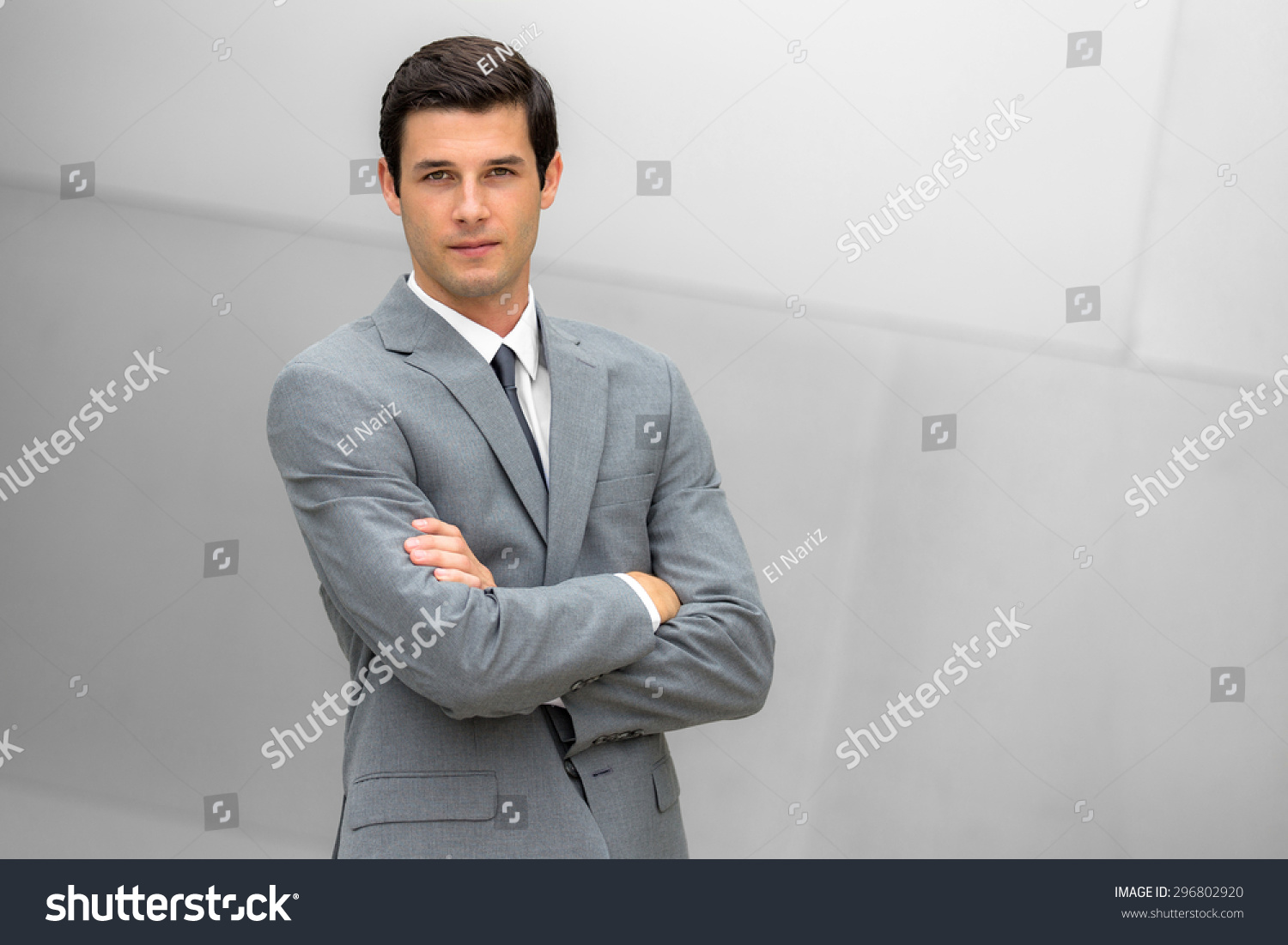 Attractive businessman portrait posing with successful expression CEO ...