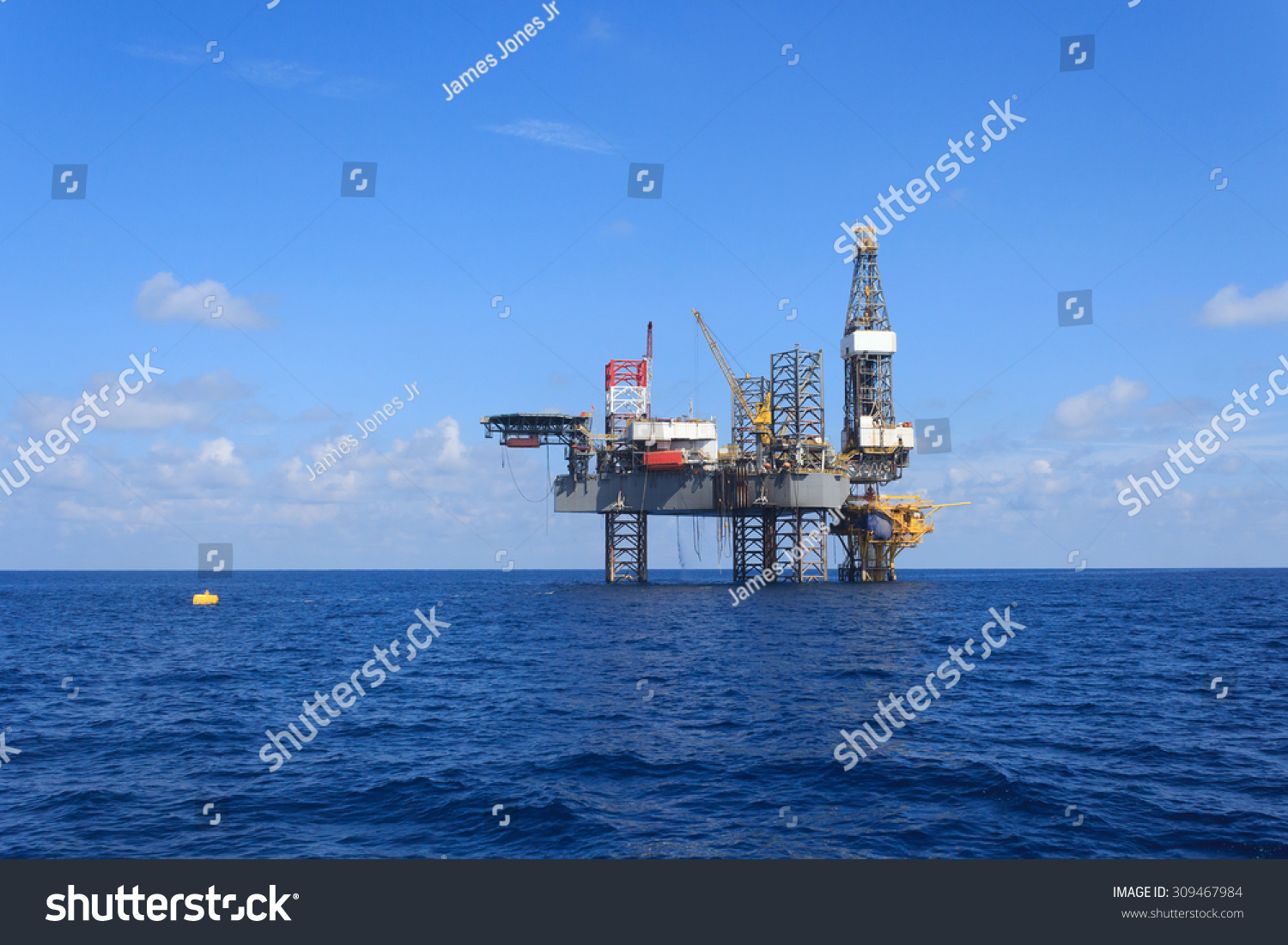 Offshore Jack Up Drilling Rig Over The Production Platform in The ...
