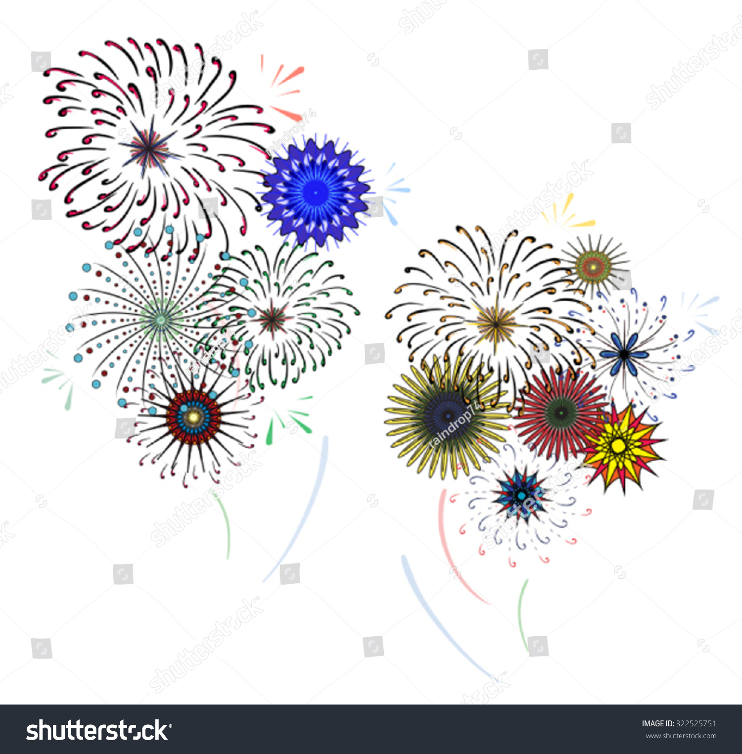 illustrated ornament fireworks vector_站酷海洛_正版图片_视频_字体_音乐素材交易平台_站酷旗下品牌