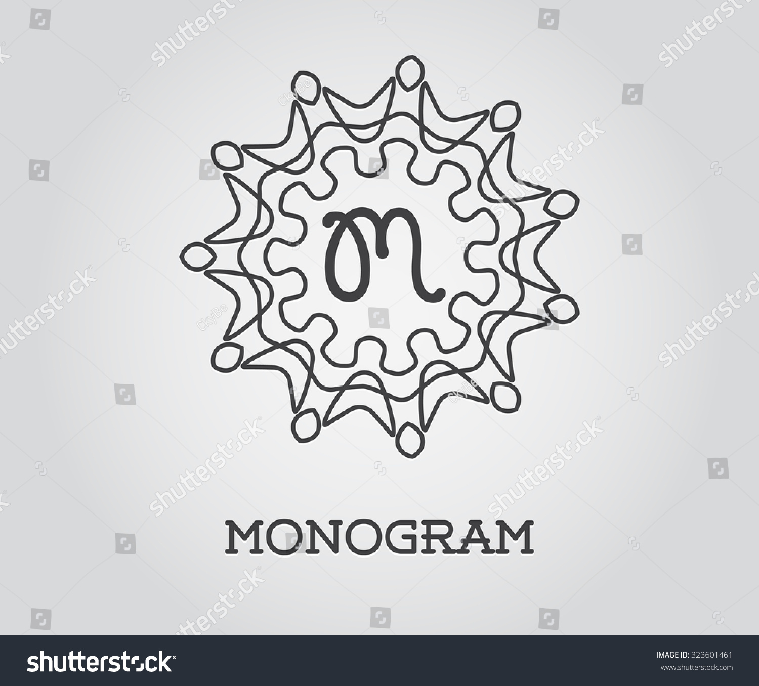 Monogram Design Template with Letter Vector Illustration Premium Elegant Quality_站酷海洛_正版图片_视频_字体 ...