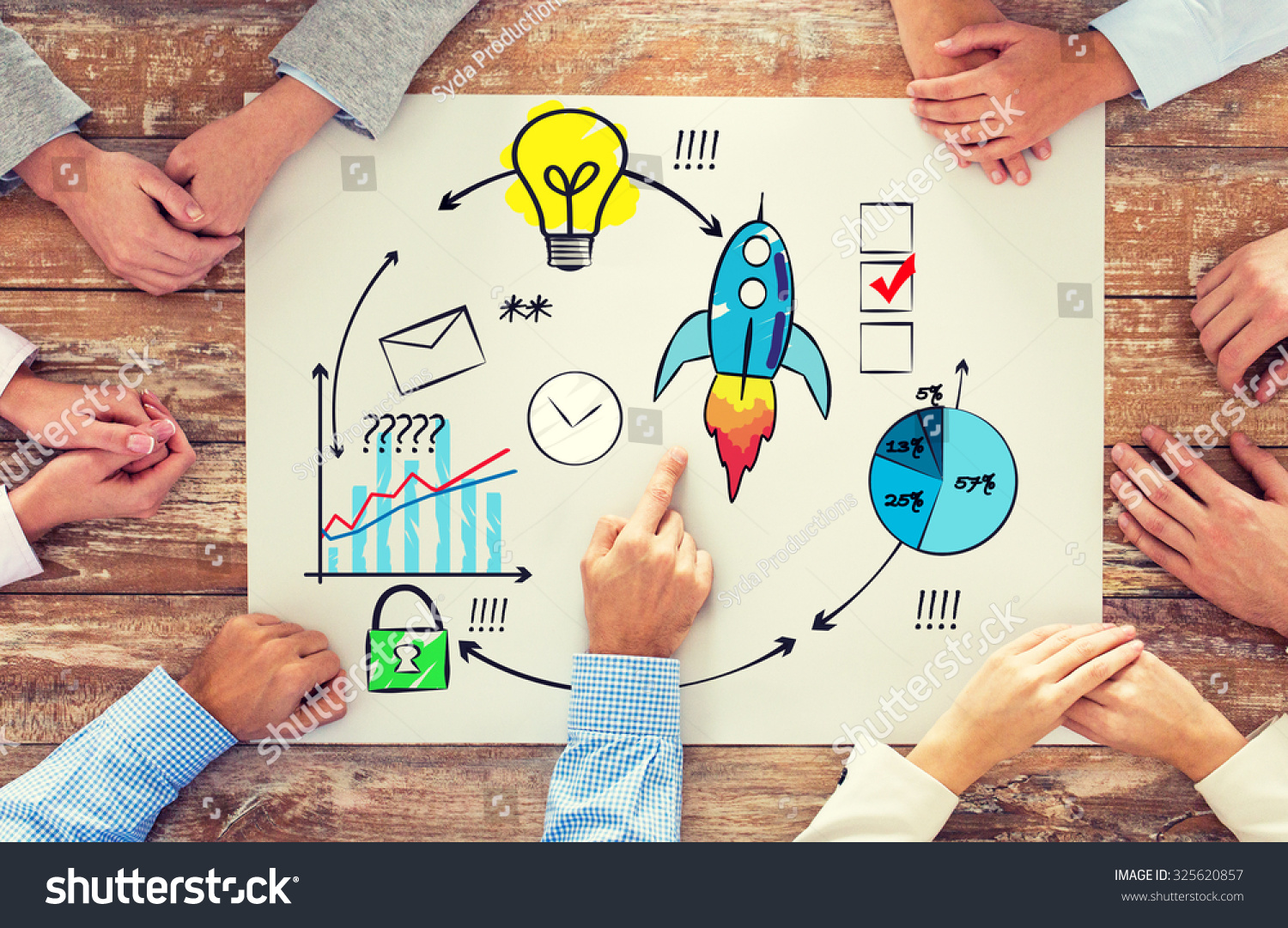 business people strategy and team work concept - close up of hands ...