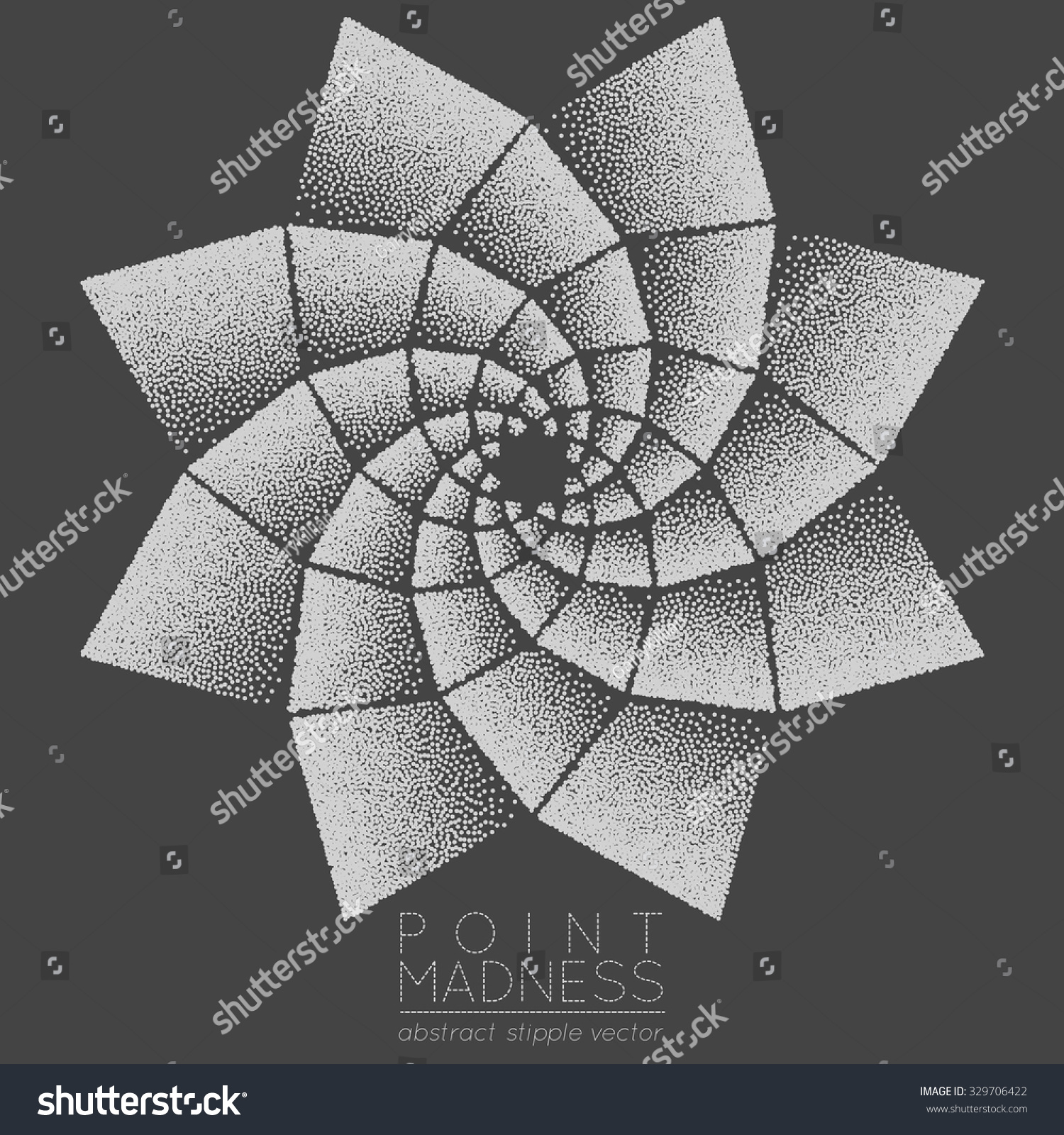Vector illustration of abstract dotted symbol phyllotaxis. Sacred geometry sign made in ...