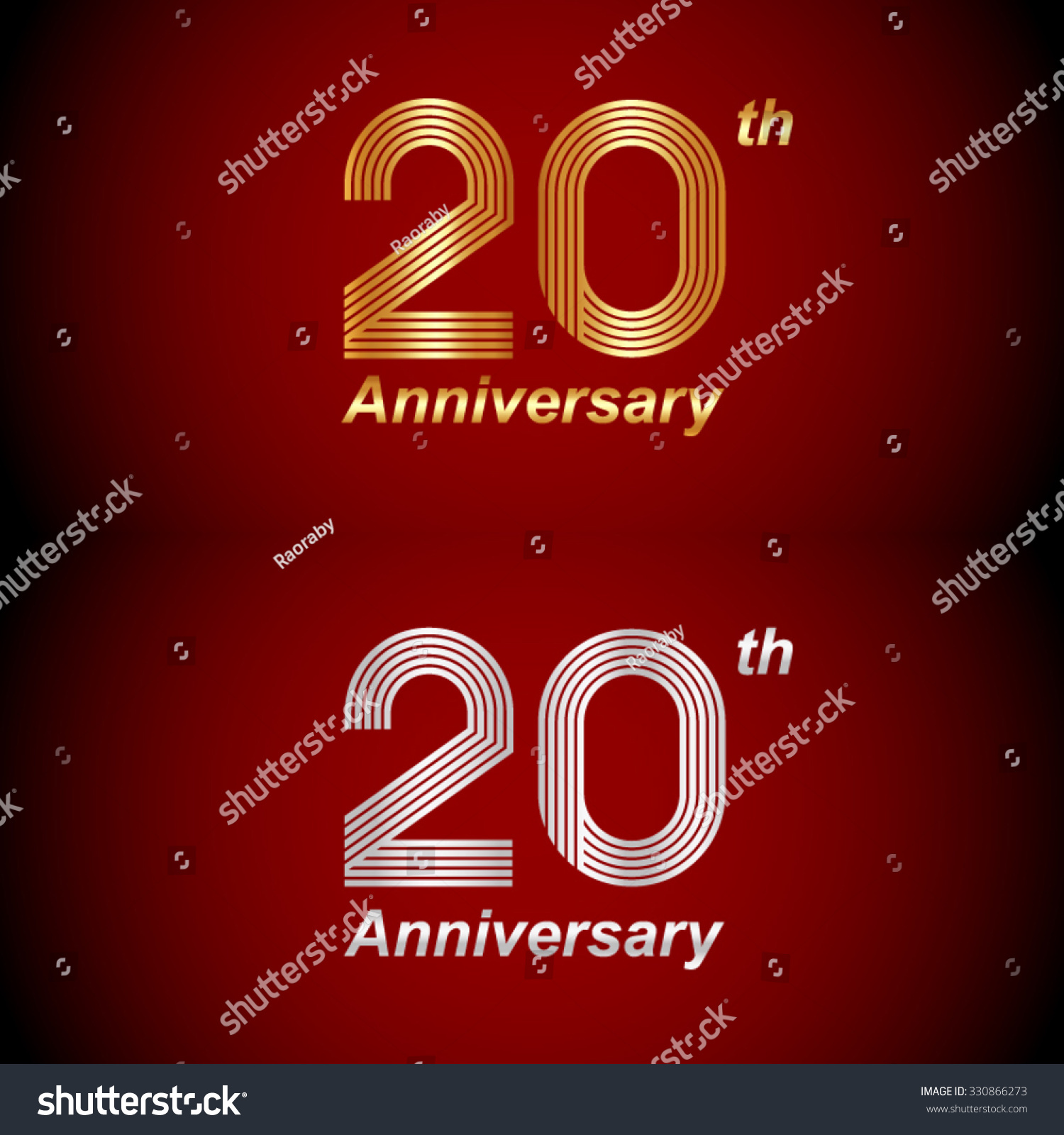 20 years anniversary Gold and Silver Template logo_站酷海洛_正版图片_视频_字体_音乐素材 ...