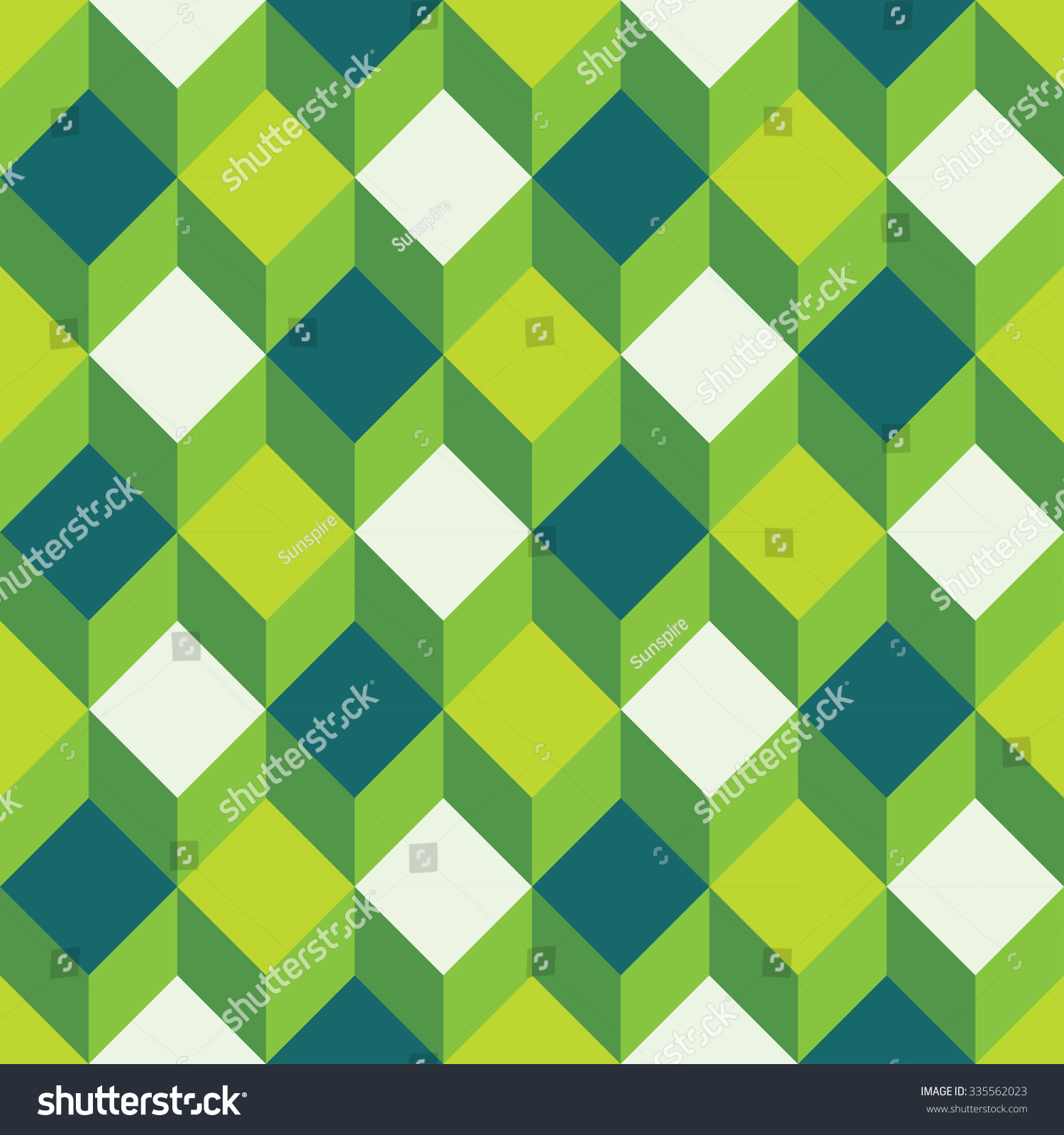 Vector modern seamless colorful geometry square pattern color green ...