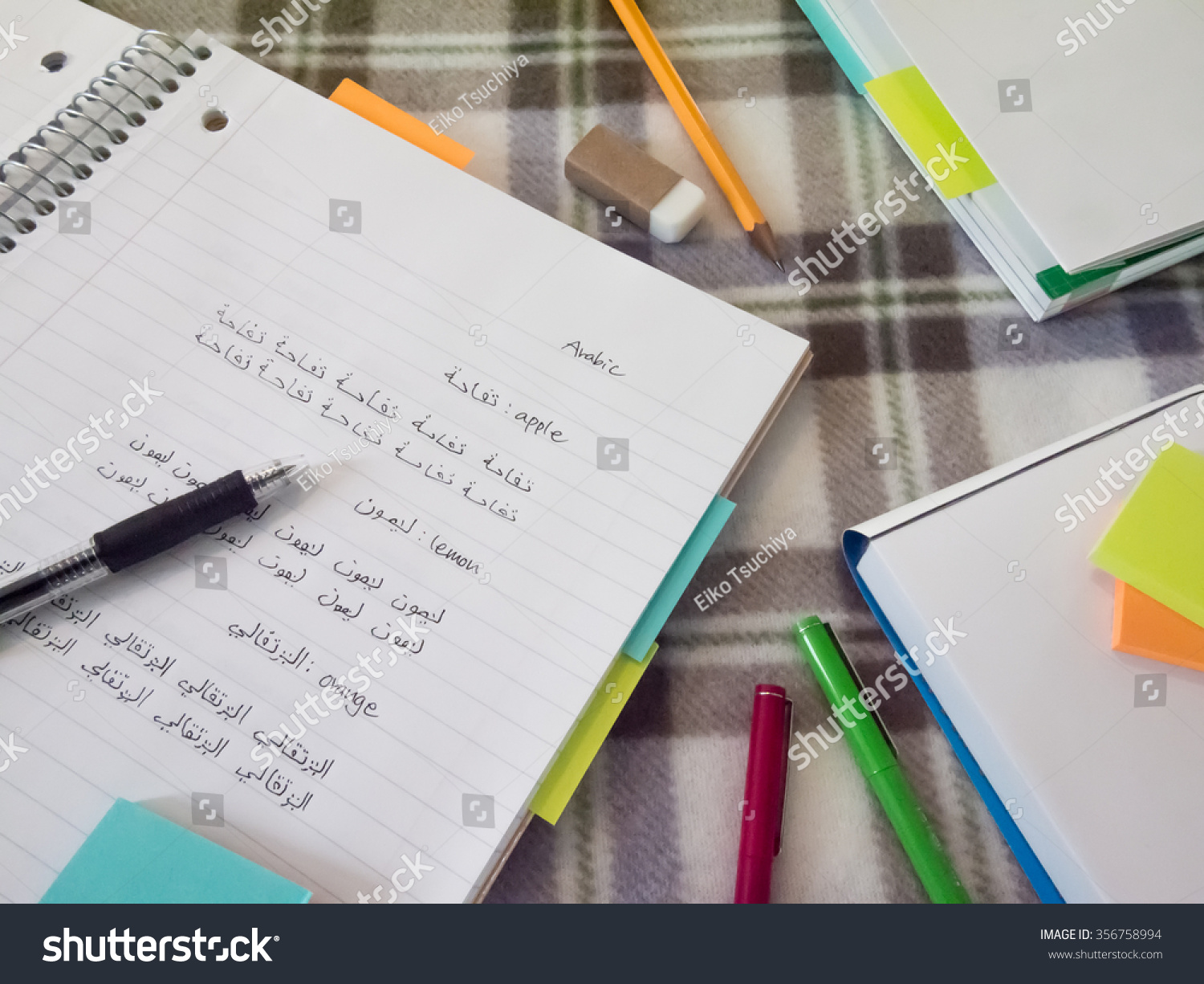Learning other language writing words on the notebook_站酷海洛_正版图片_视频_字体 ...