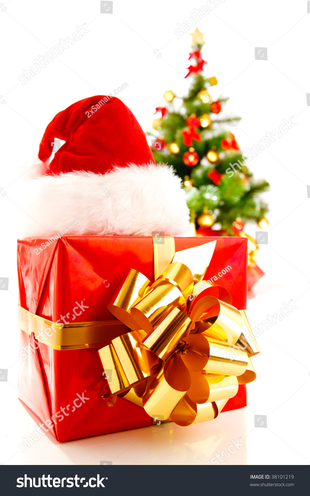 Christmas symbols - santa hat present Xmas tree_站酷海洛_正版图片_视频_字体_音乐素材交易 ...