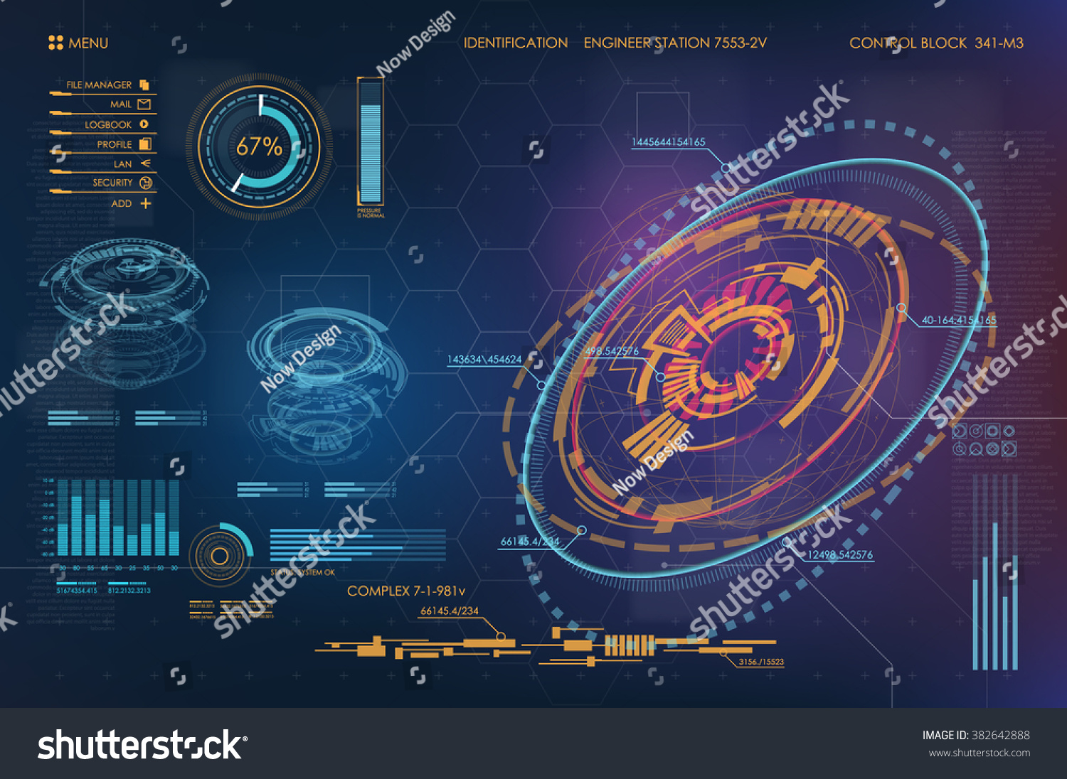 HUD UI for business app. Futuristic user interface HUD and Infographic elements. Abstract ...