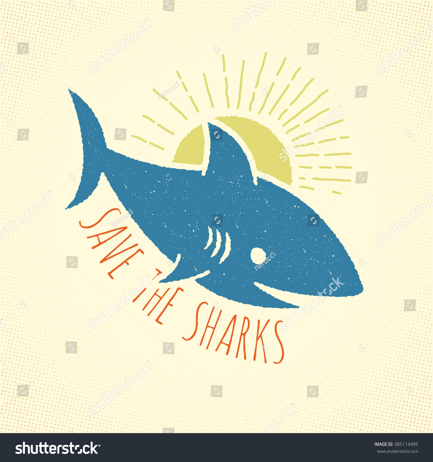 Safe sharks and stop finning. T-shirt graphics. Logo concept. Vector ...