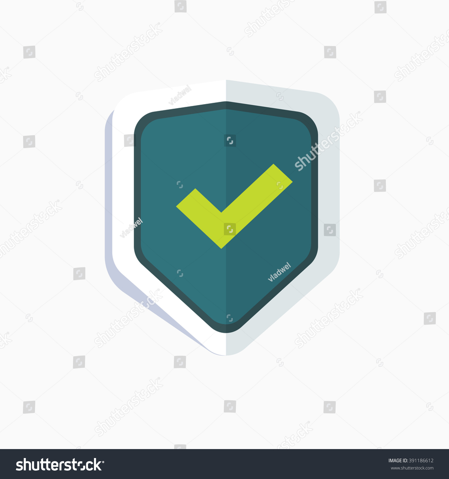 Shield vector icon blue shield with green check mark symbol concept ...